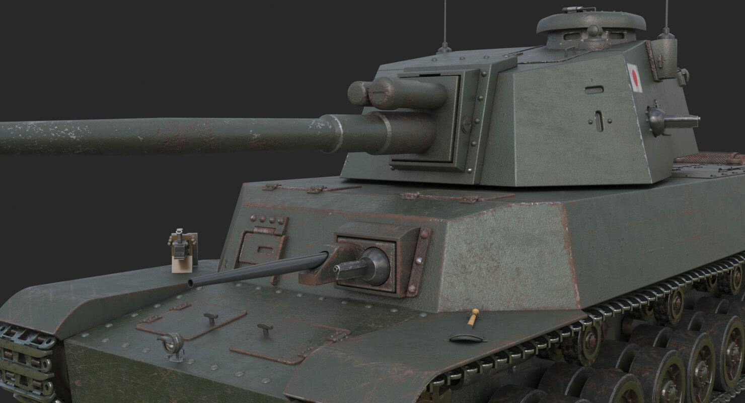 Tank Type 5 Chi-Ri Japan (V-Ray) 3D Model by Mak21