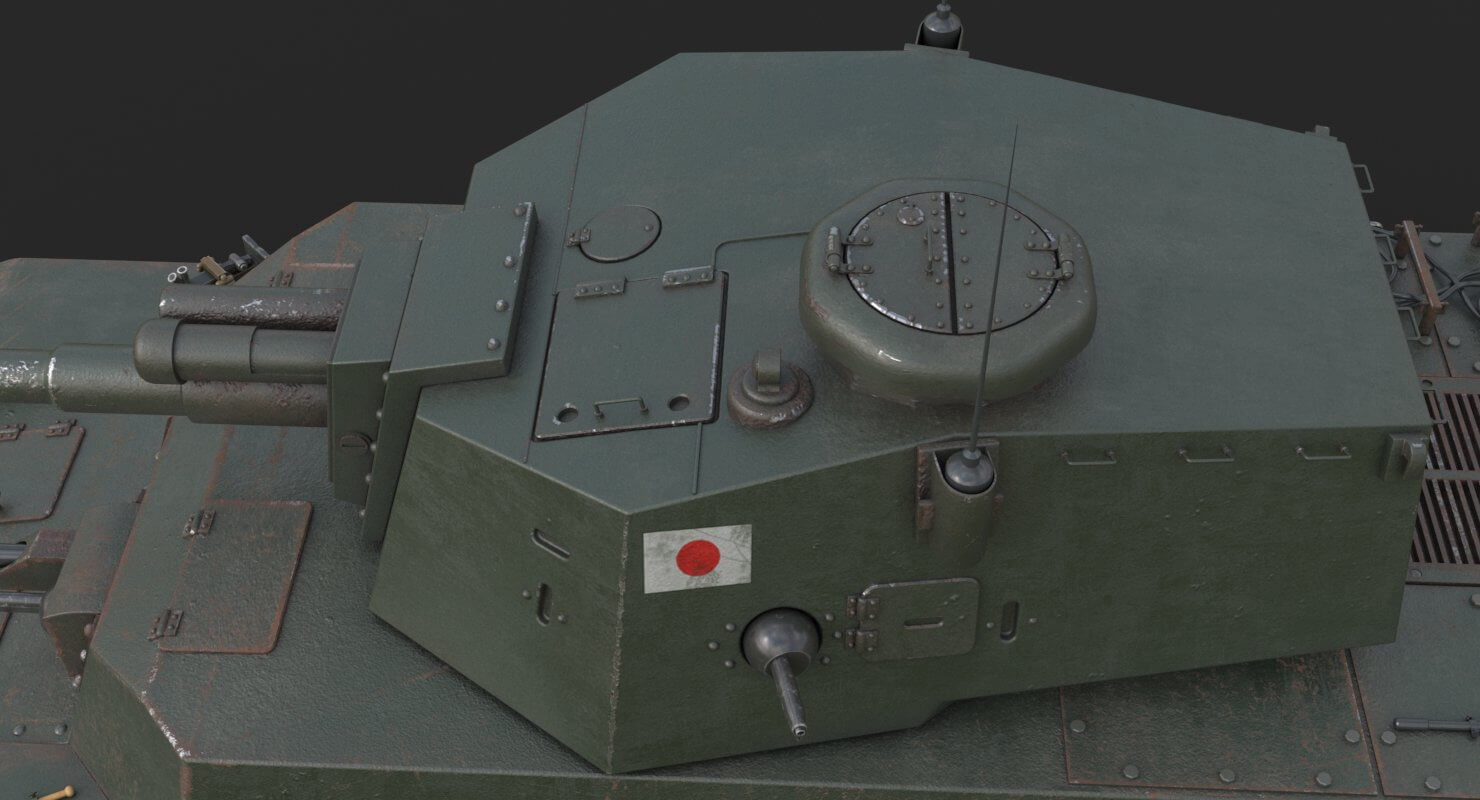 Tank Type 5 Chi-Ri Japan (V-Ray) 3D Model by Mak21