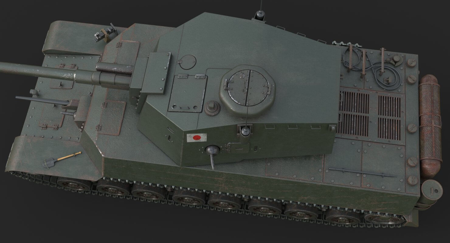 Tank Type 5 Chi-Ri Japan (V-Ray) 3D Model by Mak21