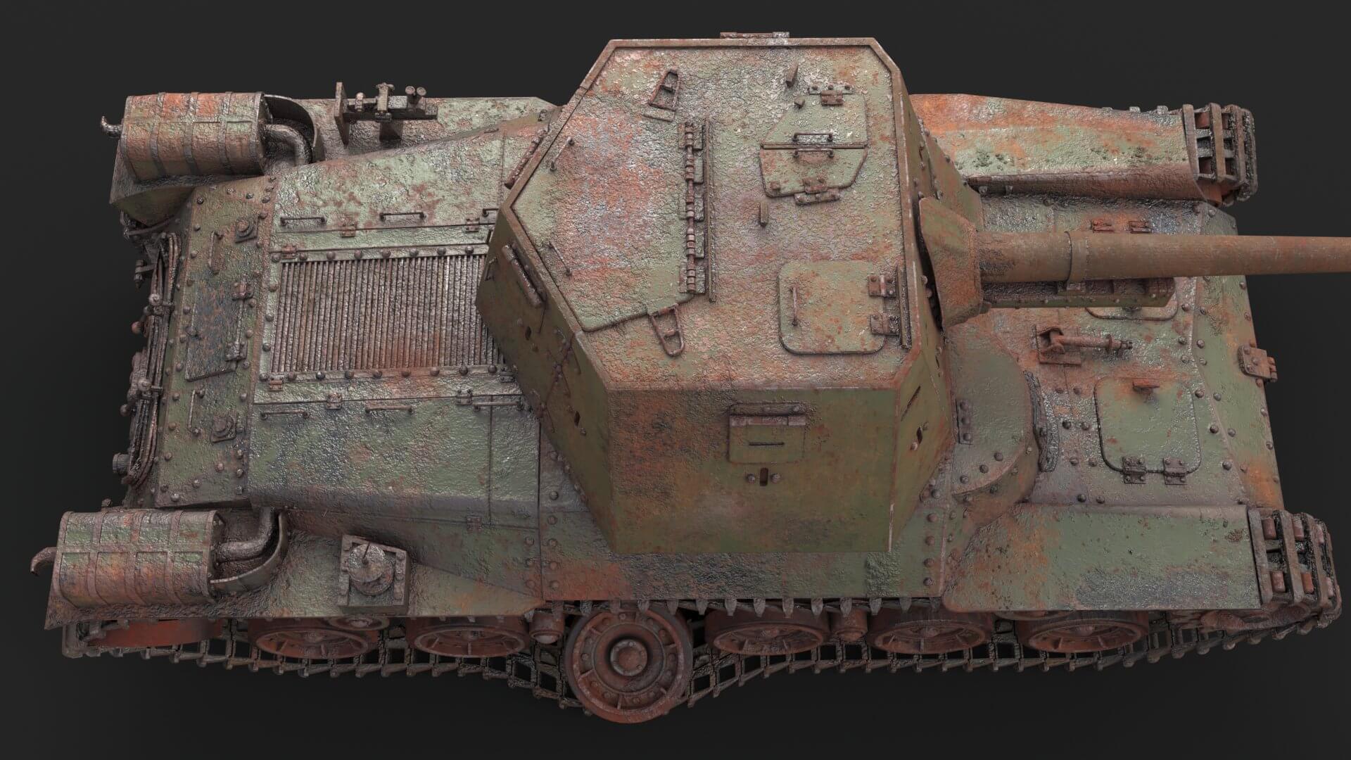 Type 3 Ho Ni III Destroyed - 3D Model by Mak21