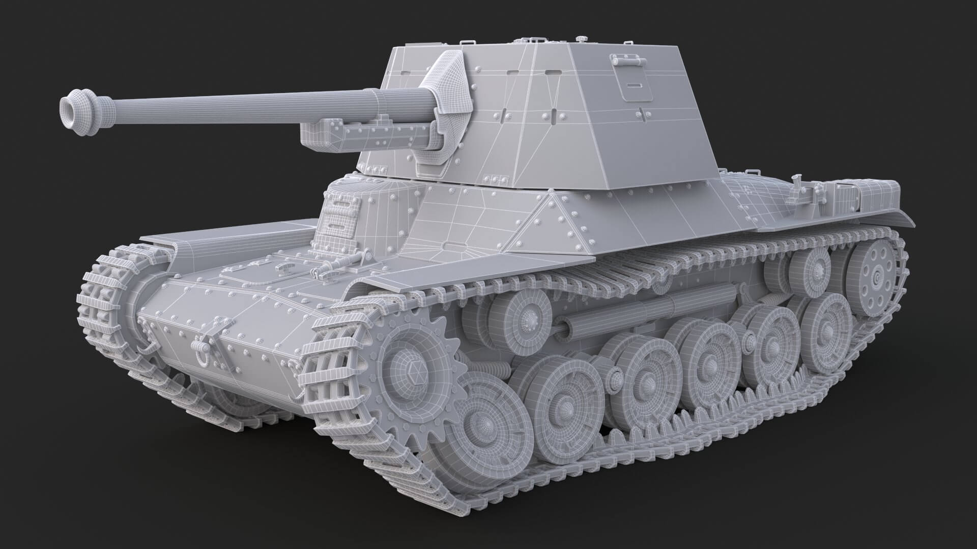 Type 3 Ho Ni III Destroyed - 3D Model by Mak21