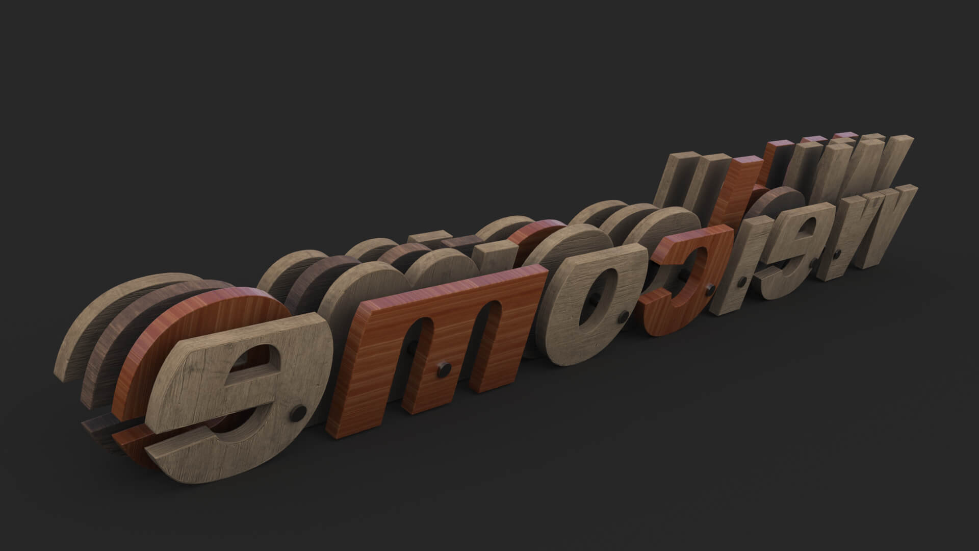 Welcome Written Wood - 3D Model by Mak21