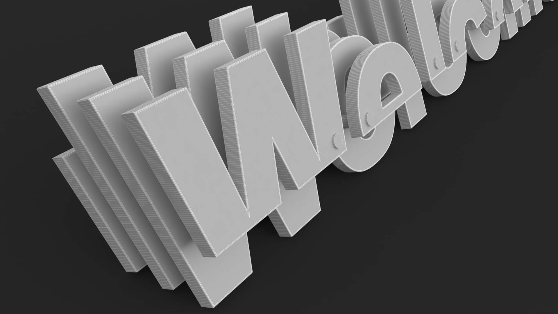 Welcome Written Wood - 3D Model by Mak21