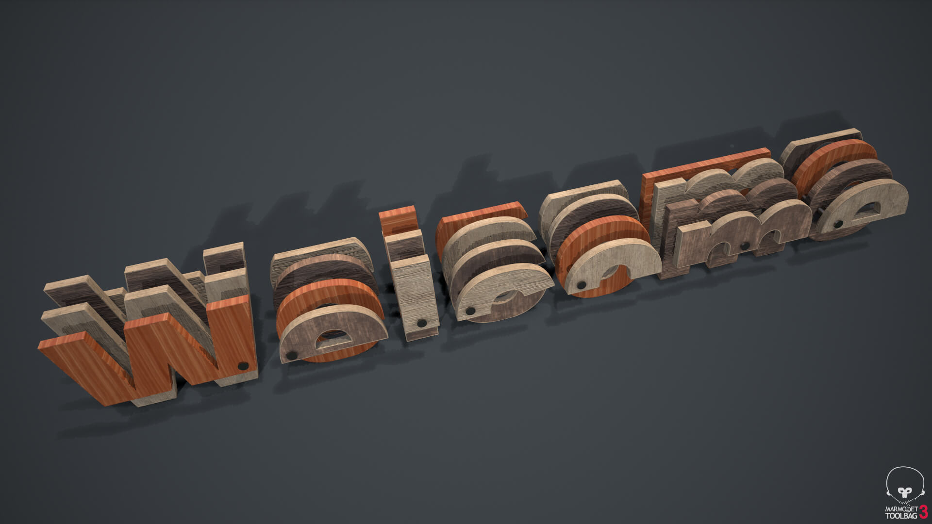 Welcome Written Wood - 3D Model by Mak21