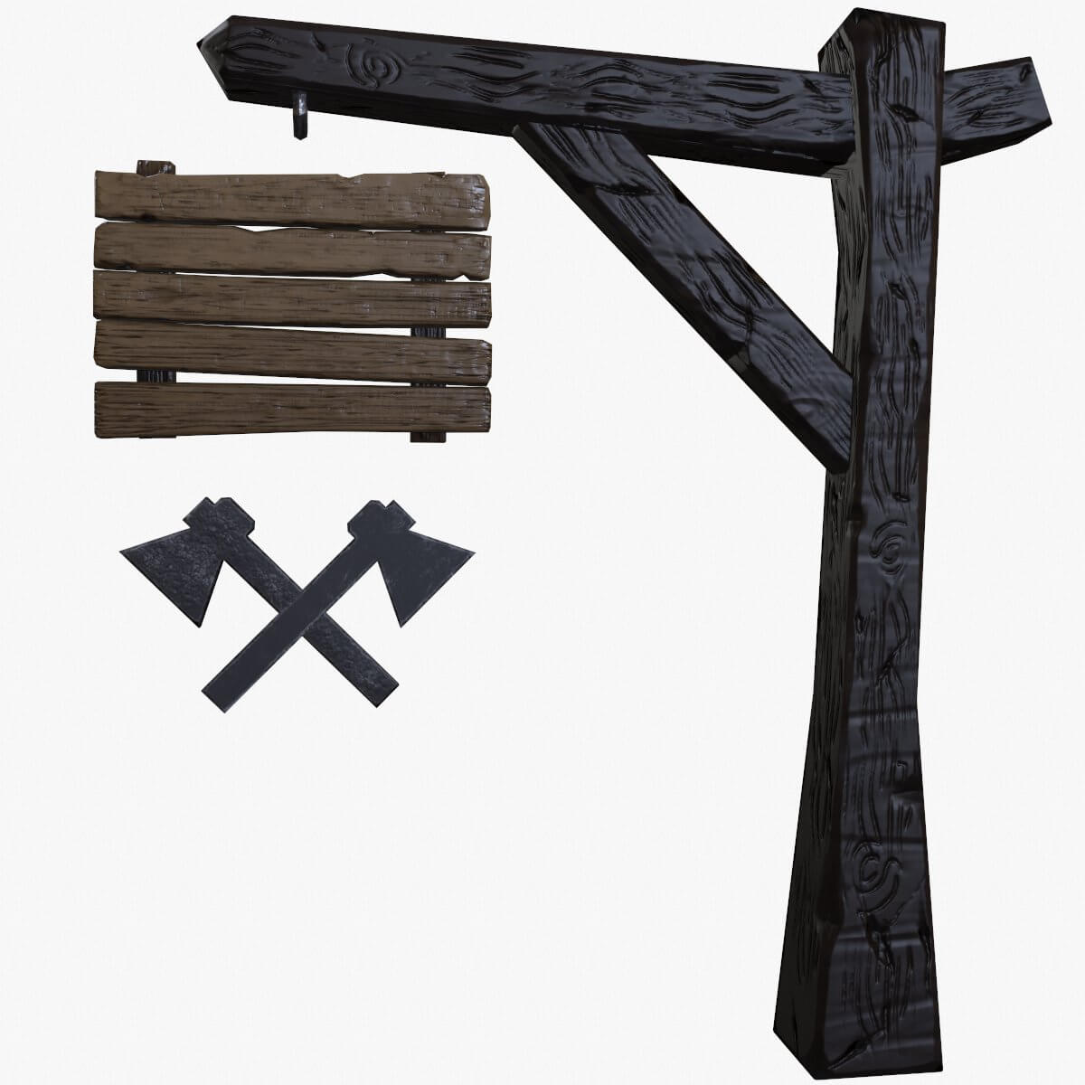 Stylized Pillar & Signboard - 3D Model by makbrek