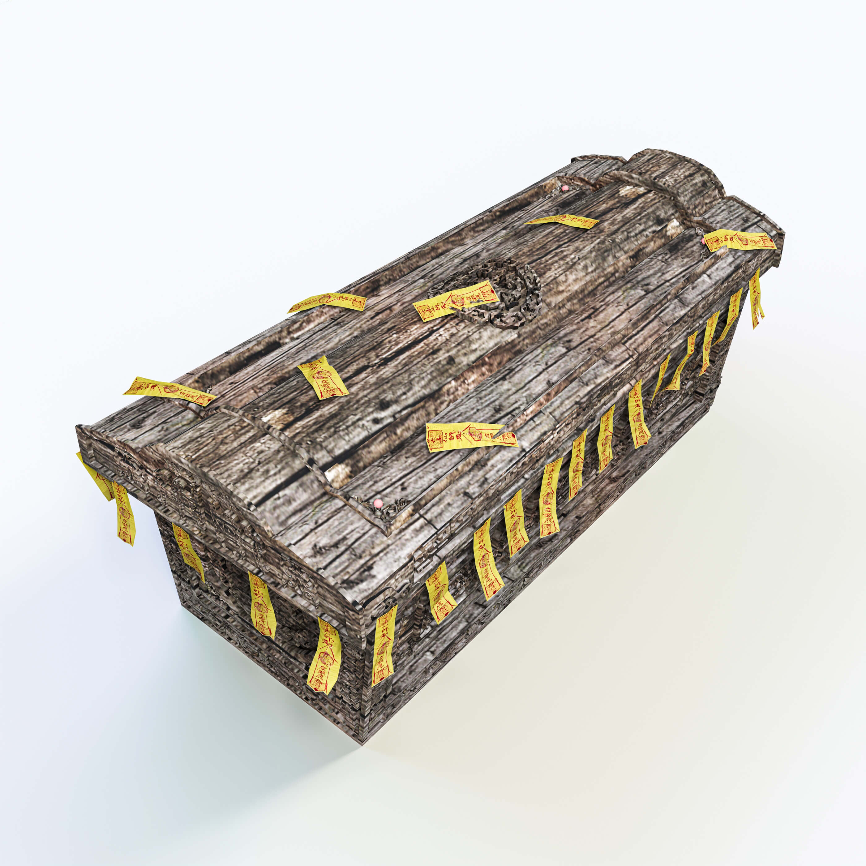 Old Rustic Exorcism Coffin - 3D Model by Maker20