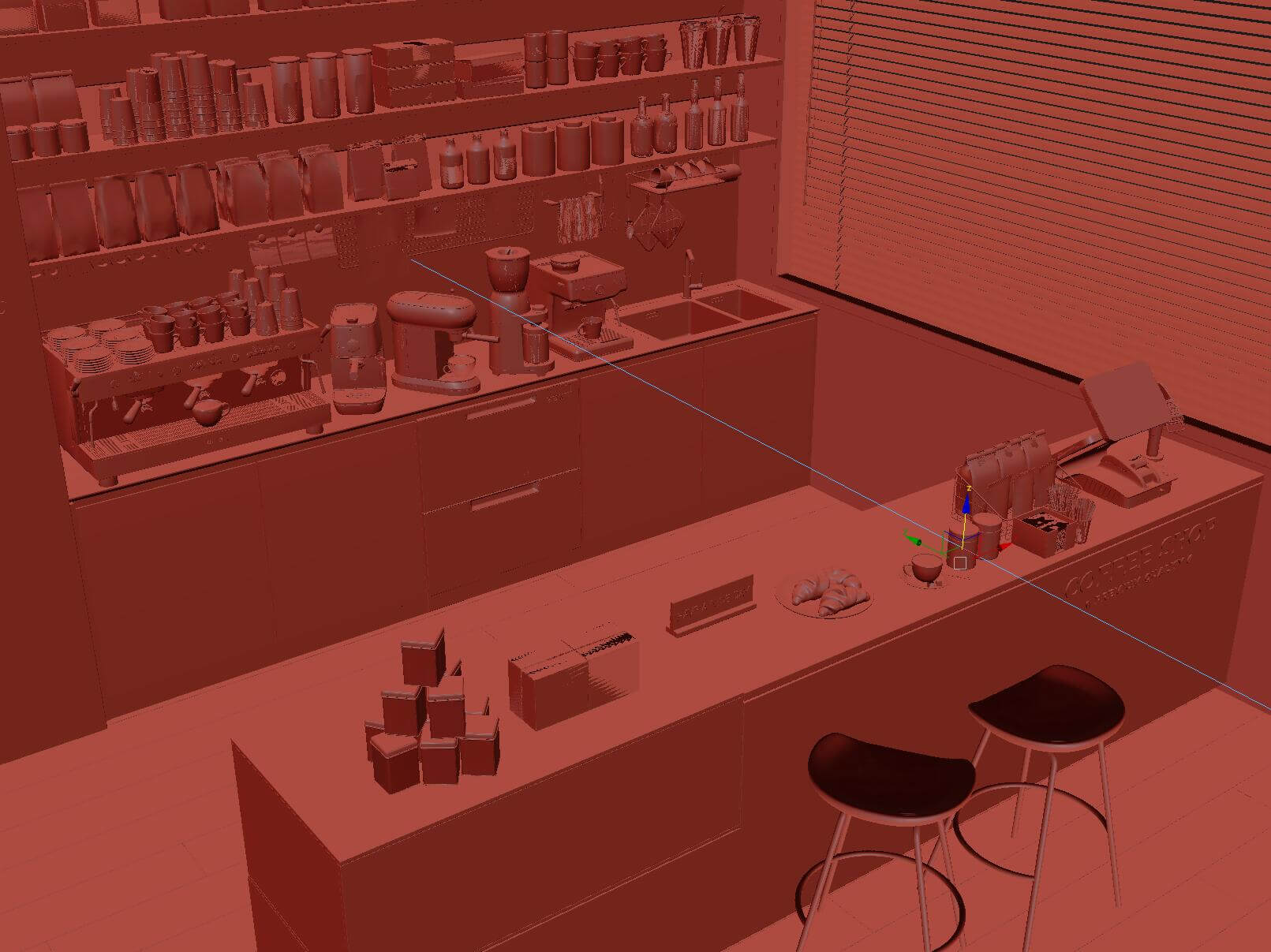 Coffee Shop 3D model by Maker20