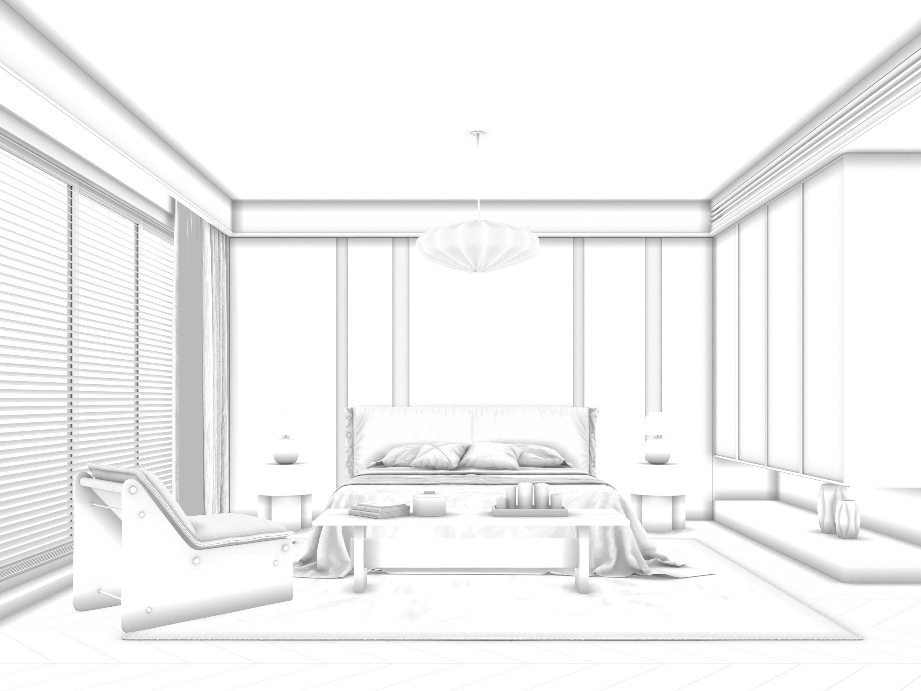 Cozy Bedroom Interior Scene - 3D Model by Maker20