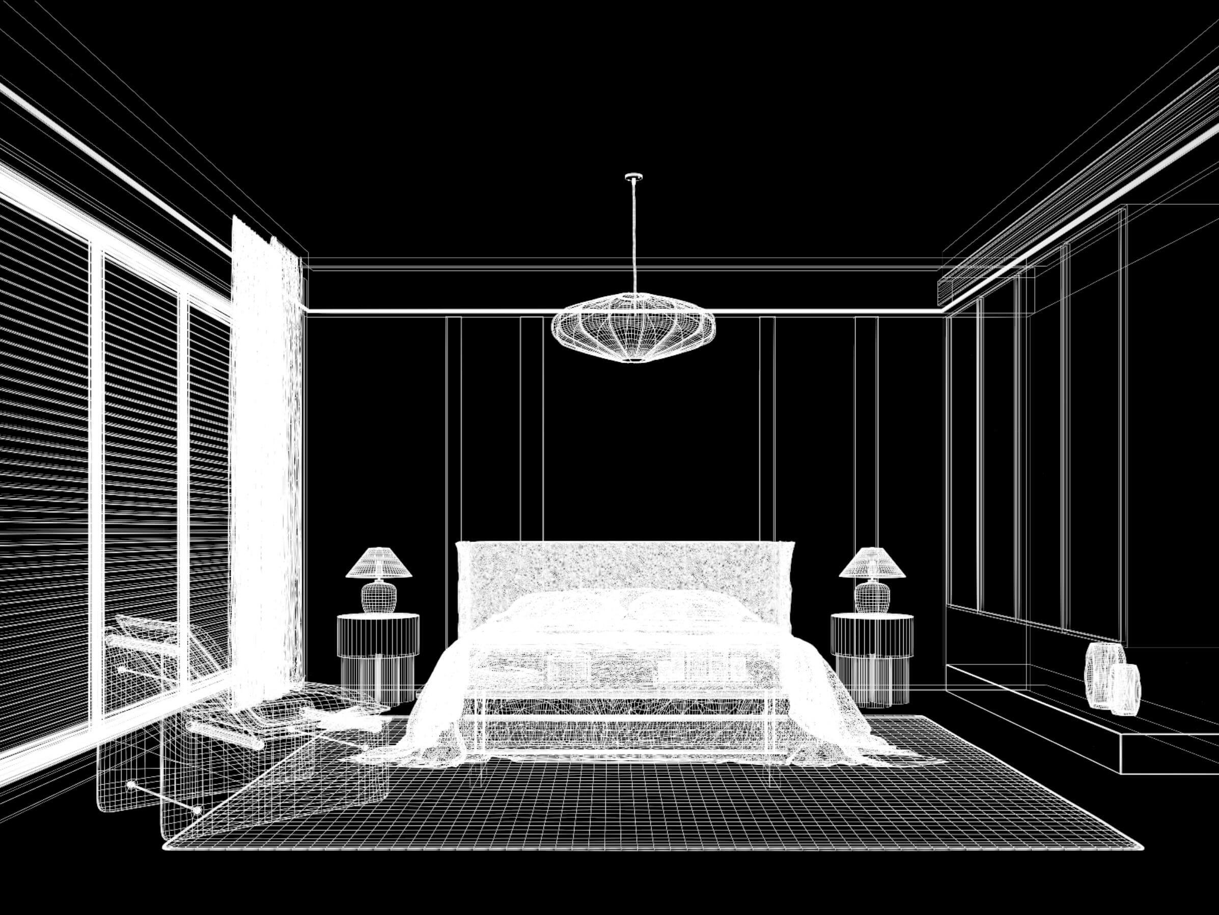 Cozy Bedroom Interior Scene - 3D Model by Maker20