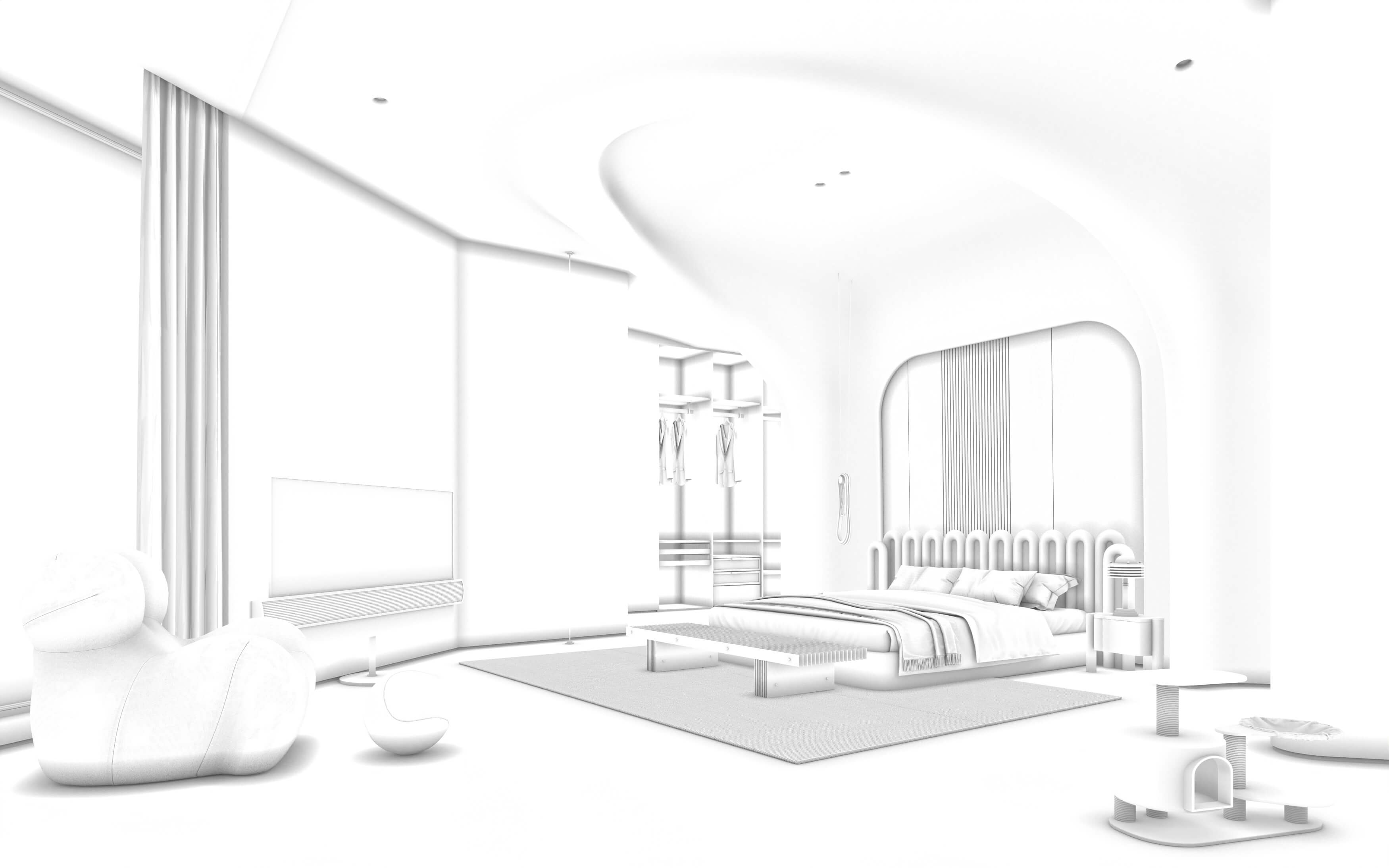 Cozy Bedroom Interior Scene - 3D Model by Maker20