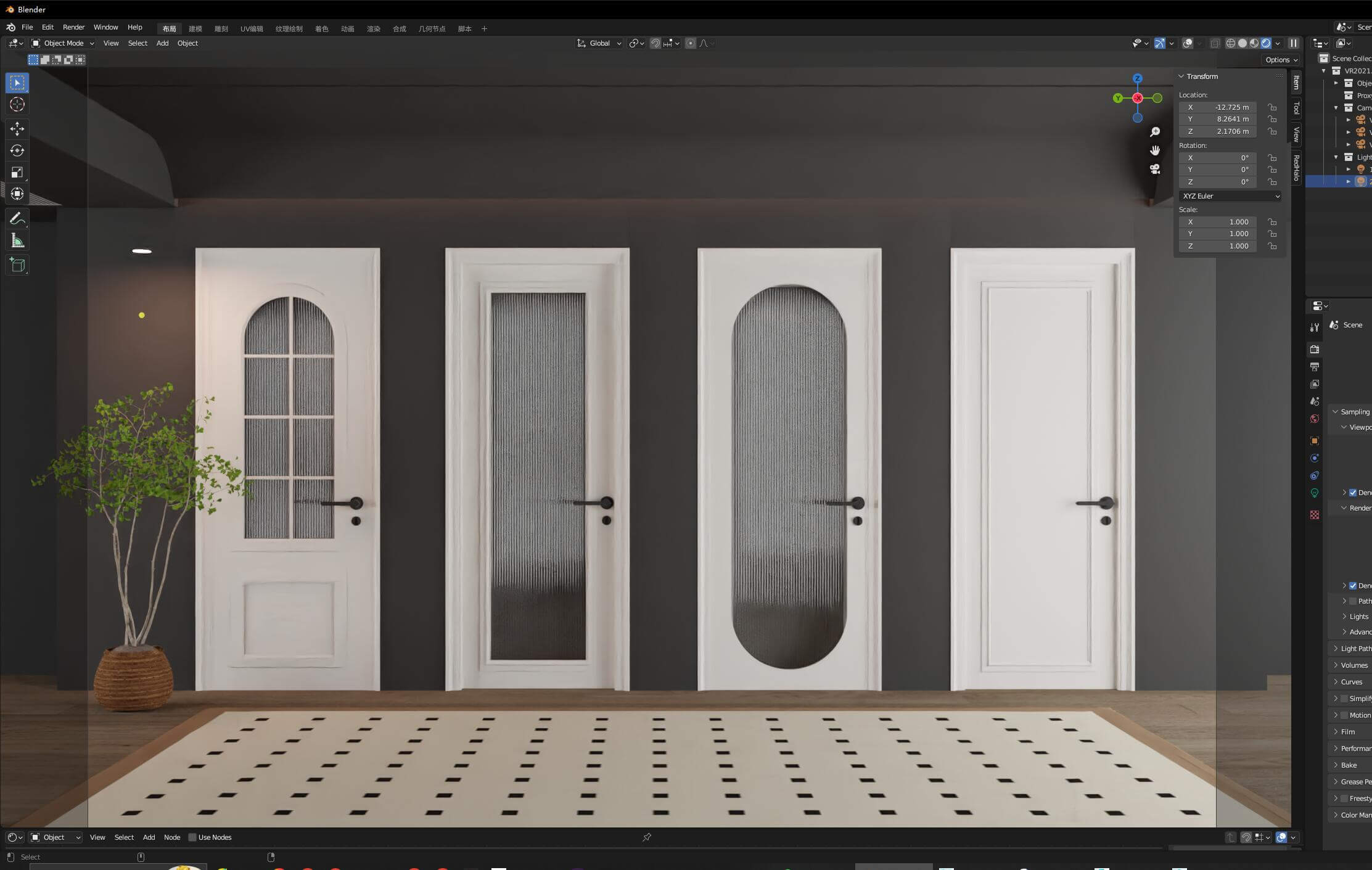 Door 01 3D model by Maker20