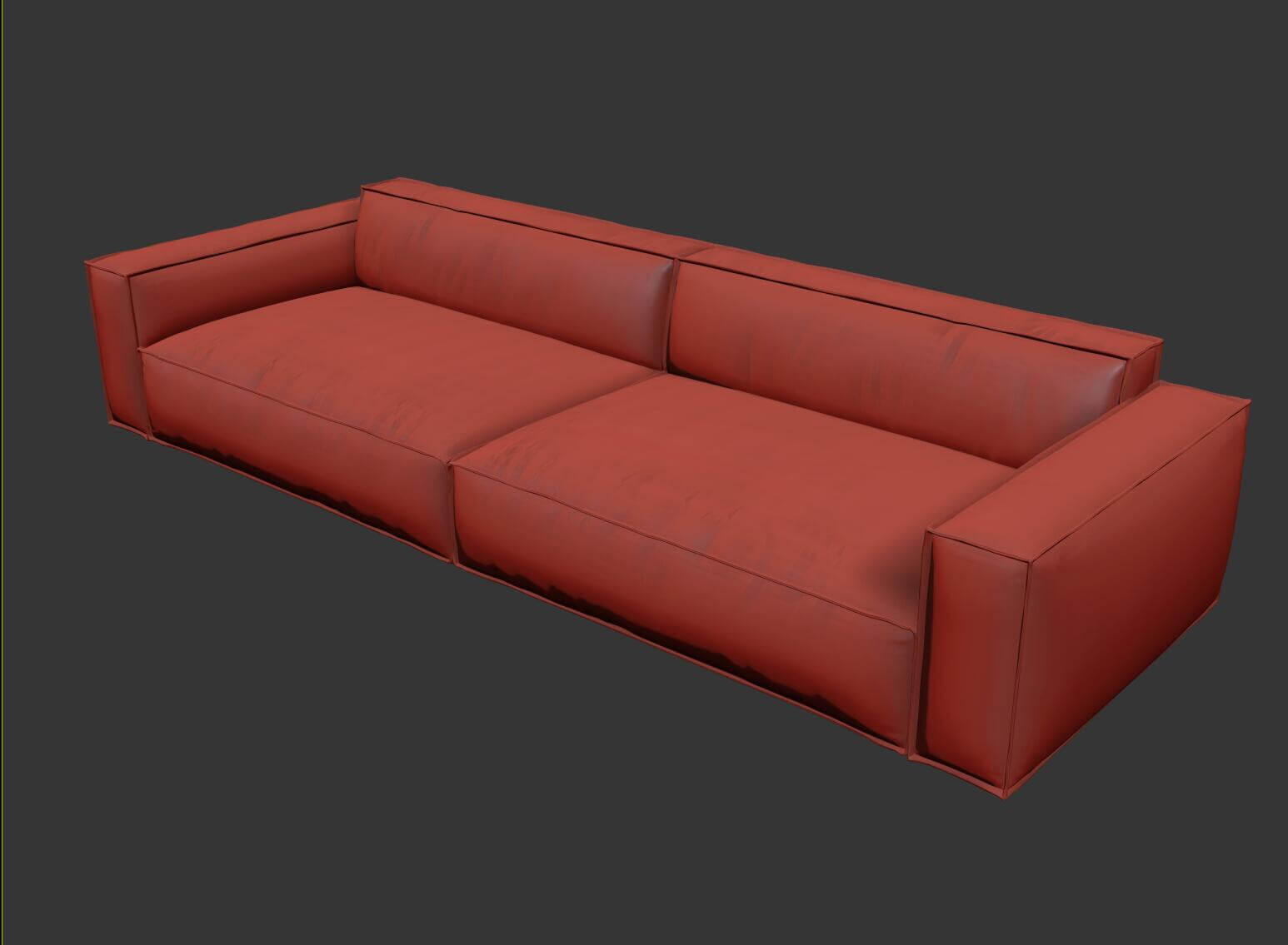 Leather Sofa 3D Model by Maker20