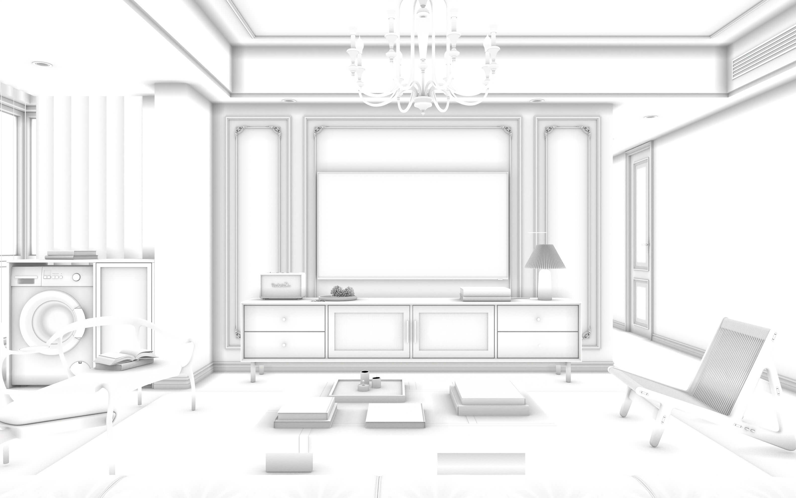 Living Room I Interior Design - 3D Model by Maker20