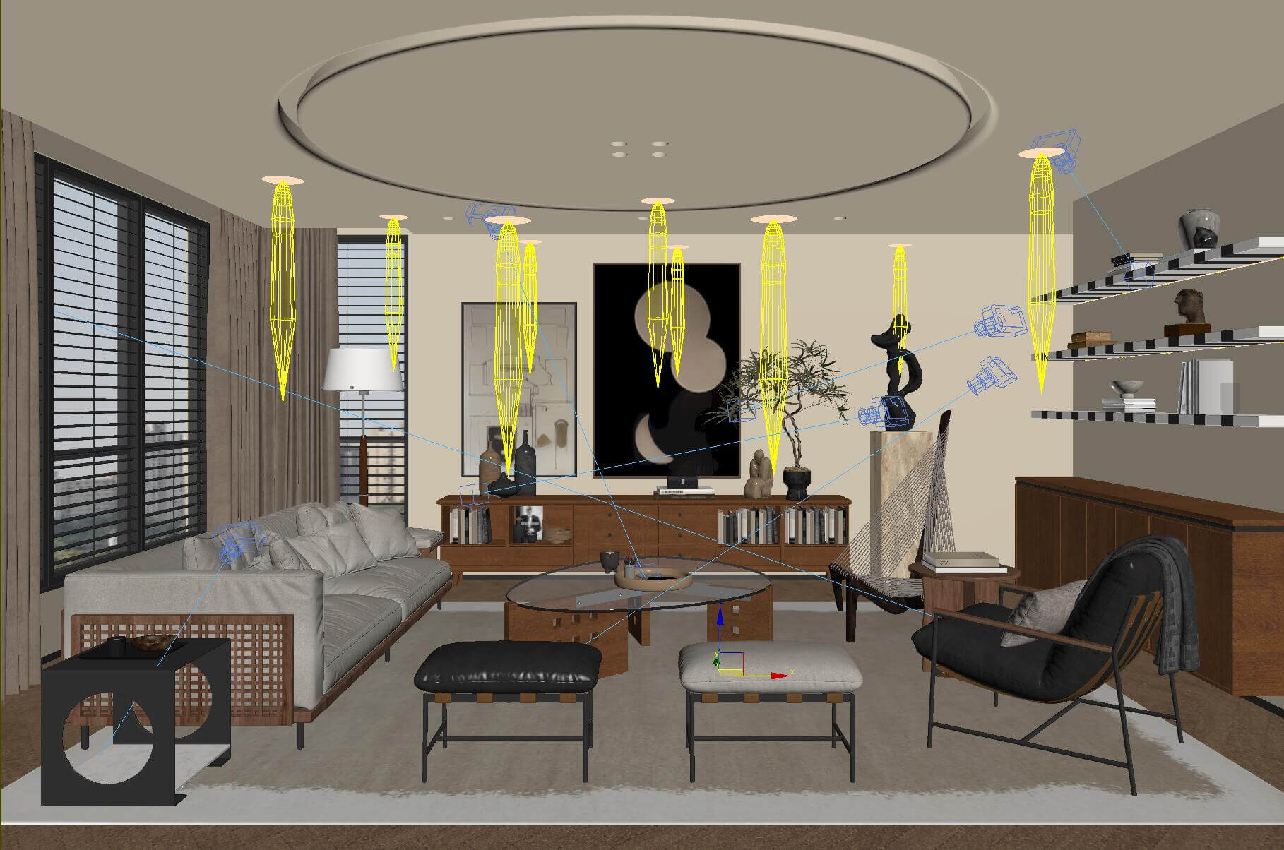 Living Room Interior - 3D Model by Maker20