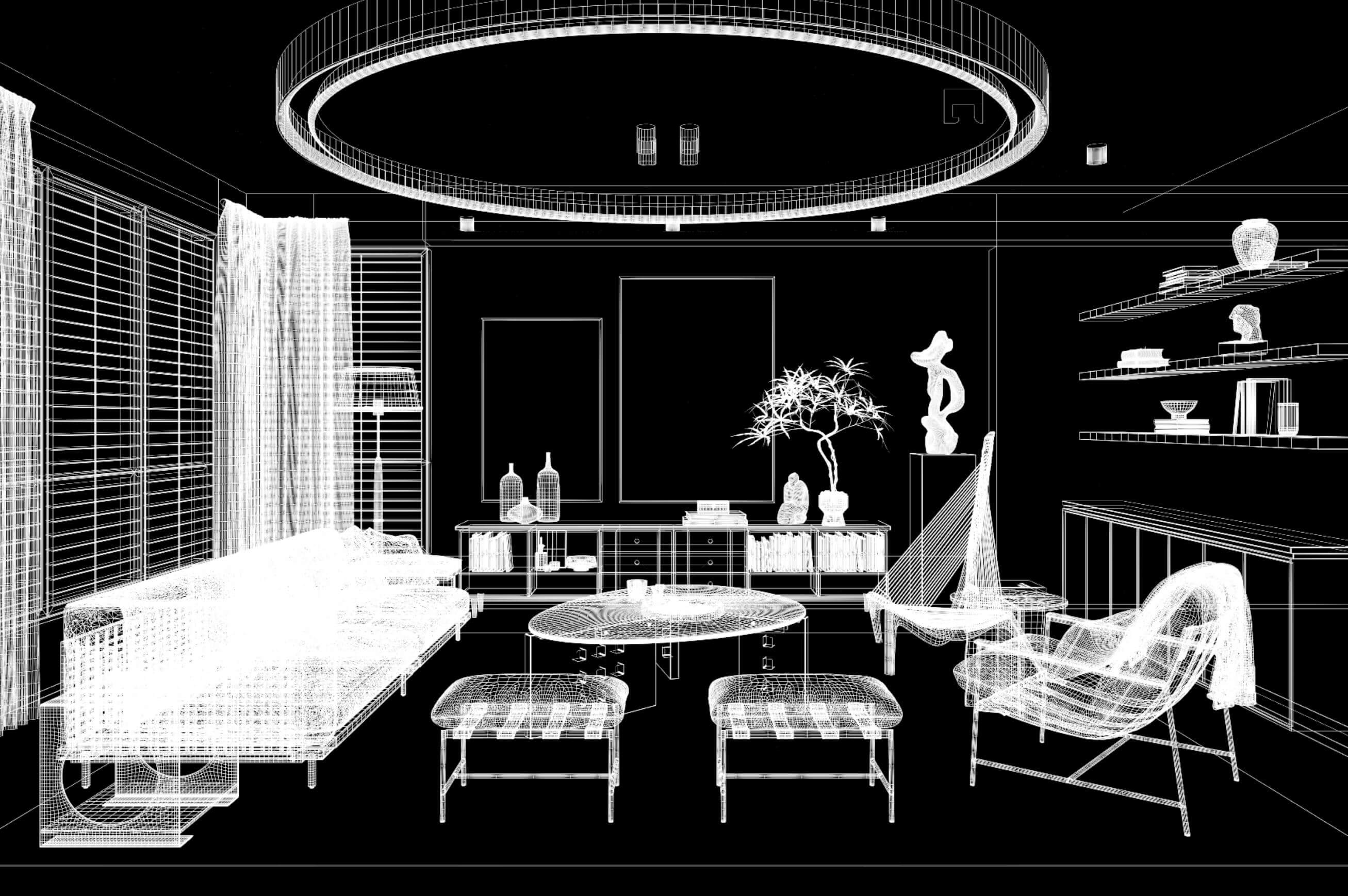 Living Room Interior - 3D Model by Maker20