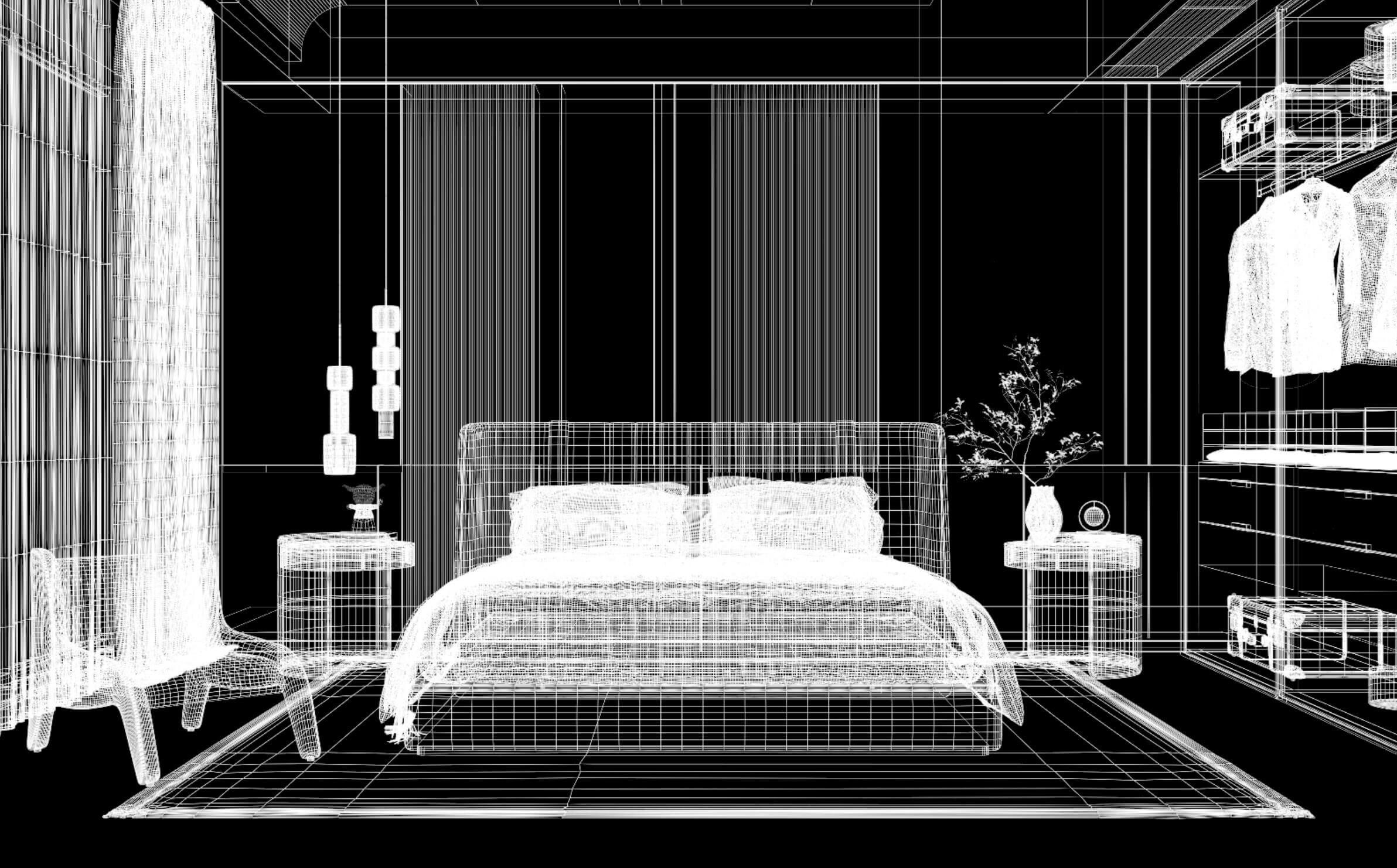Modern Luxury Style Bedroom - 3D Model by Maker20