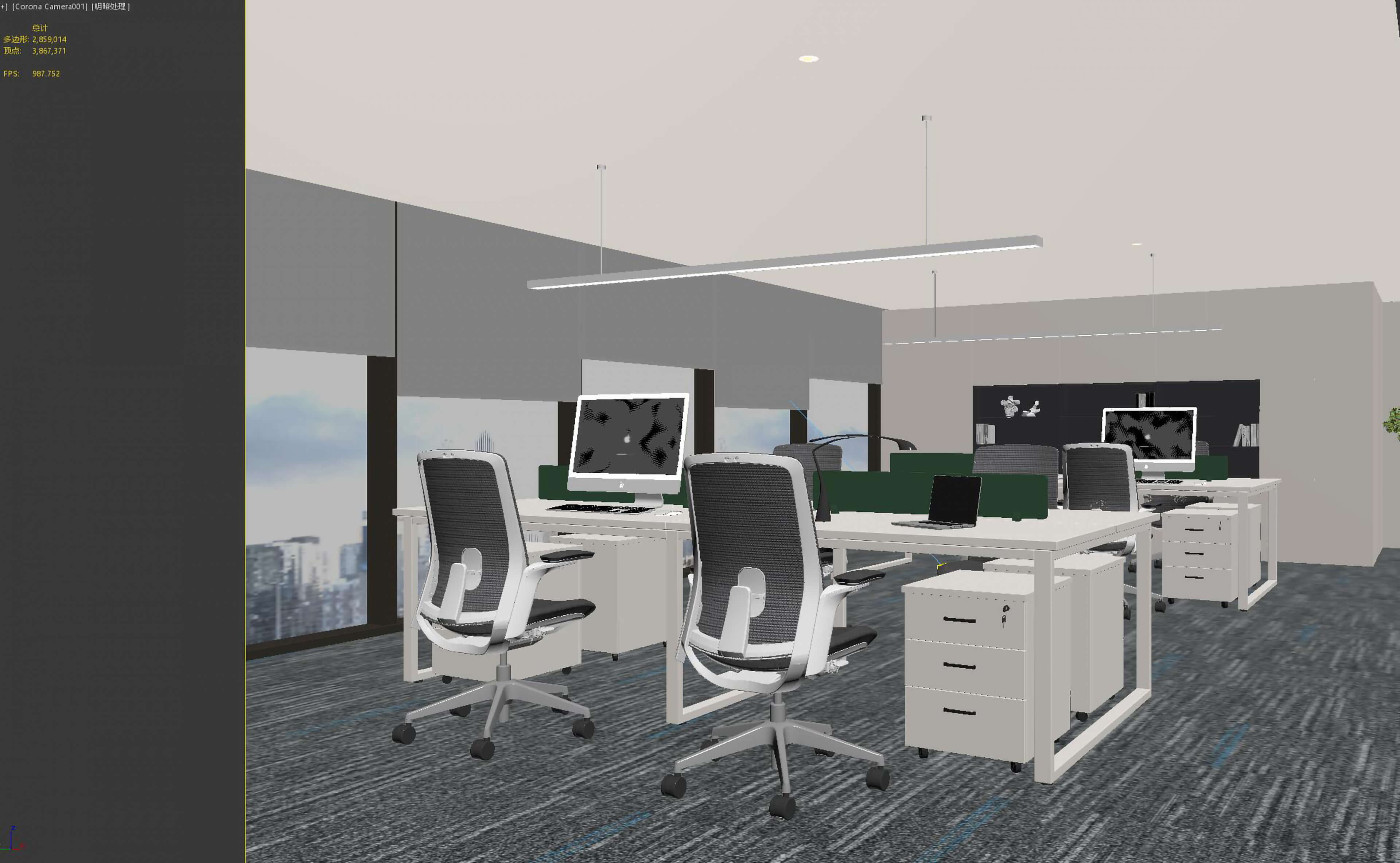 Interior Office Space 005 - 3D Model by Maker20