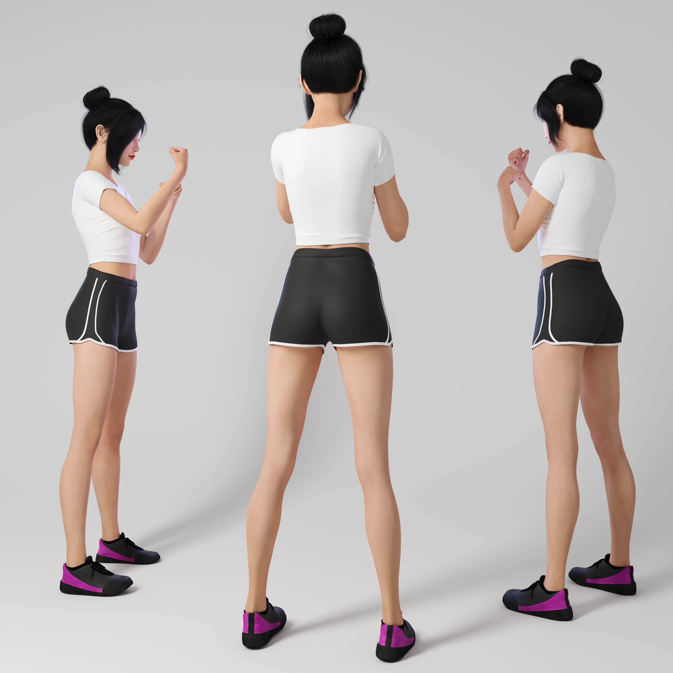 A Fitness Girl Practicing Boxing - 3D Model by Maker20