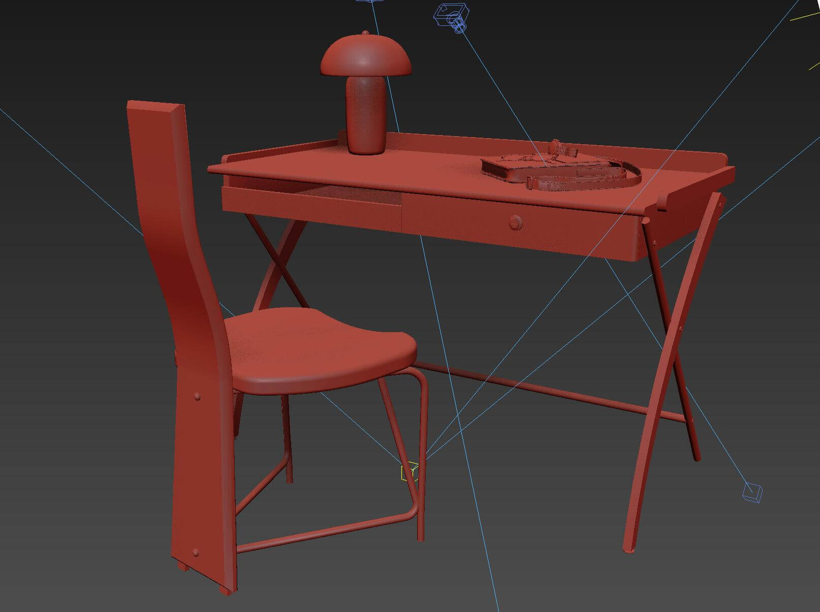 Office Desk interior - 3D Model by Maker20