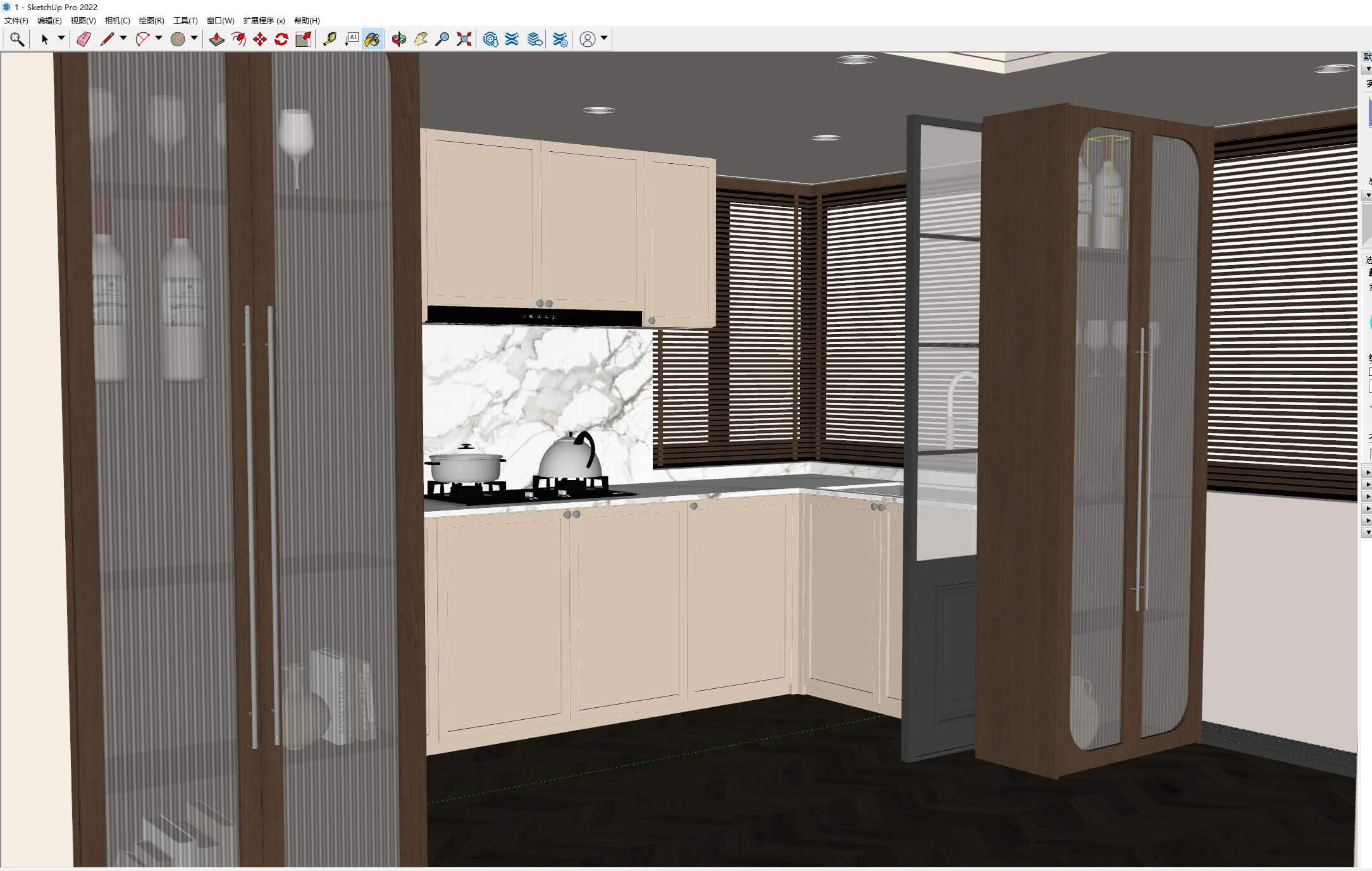 Open Modern Kitchen - 3D Model by Maker20