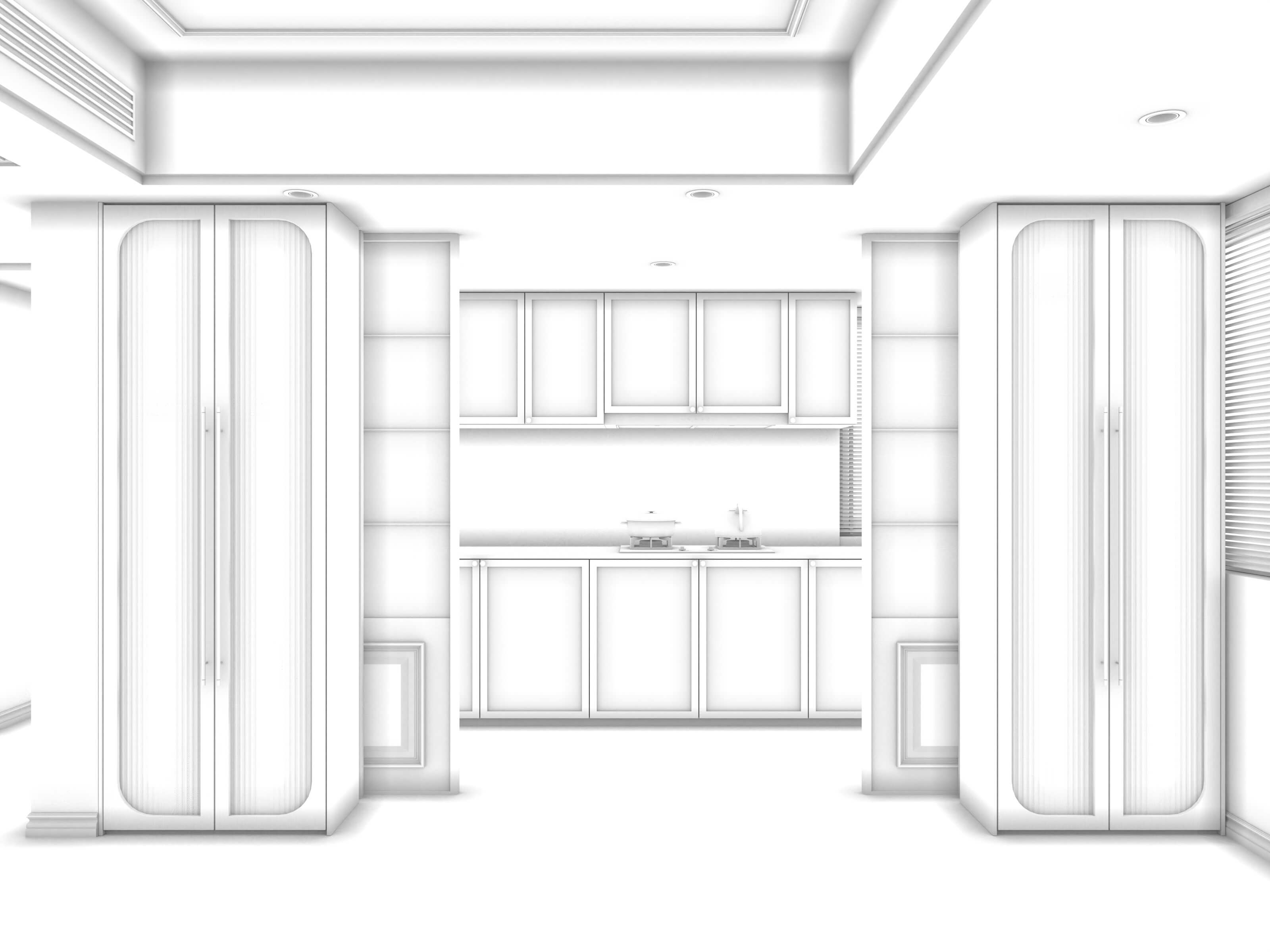 Open Modern Kitchen - 3D Model by Maker20