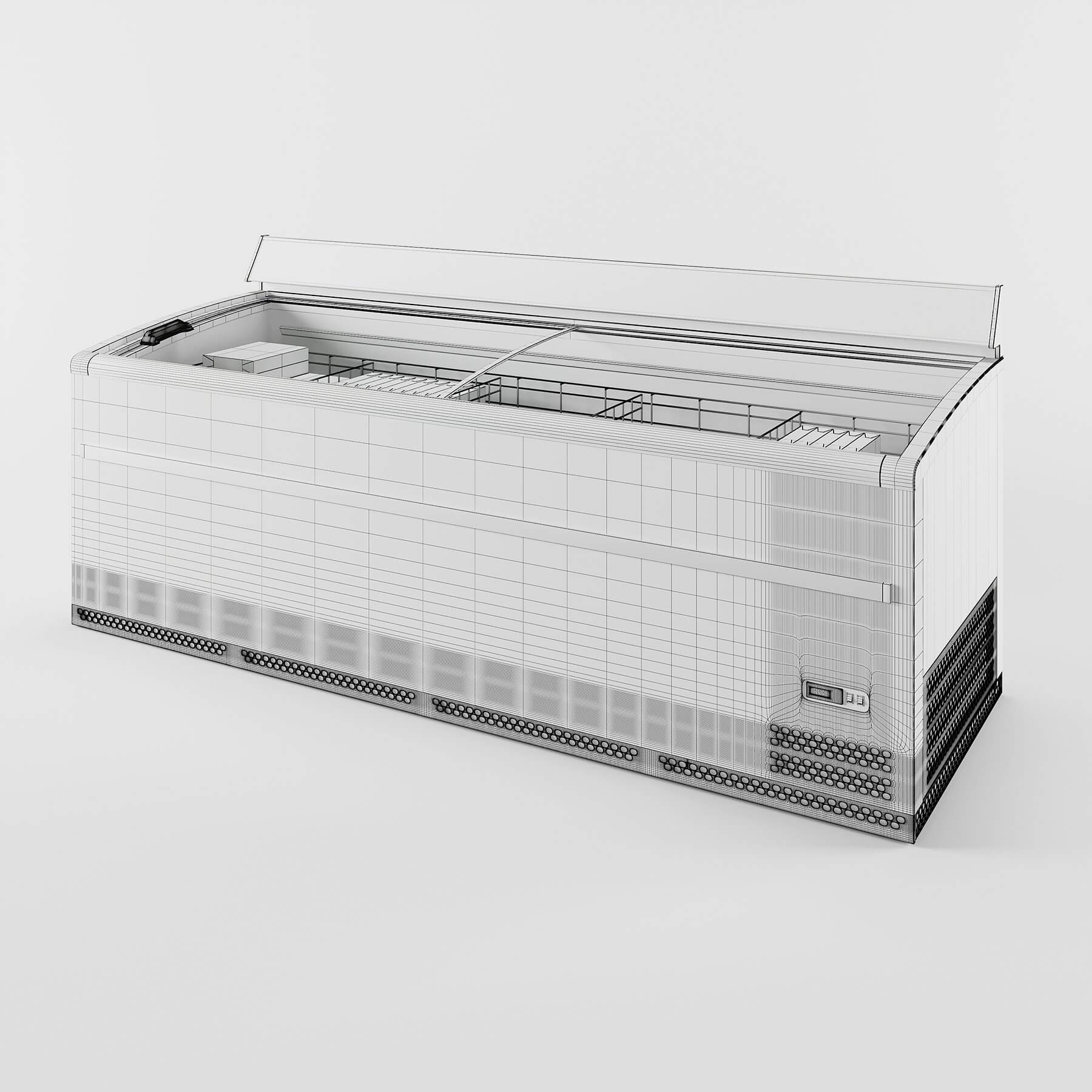 Glass Top Display Chest Freezer - 3D Model by maker3d