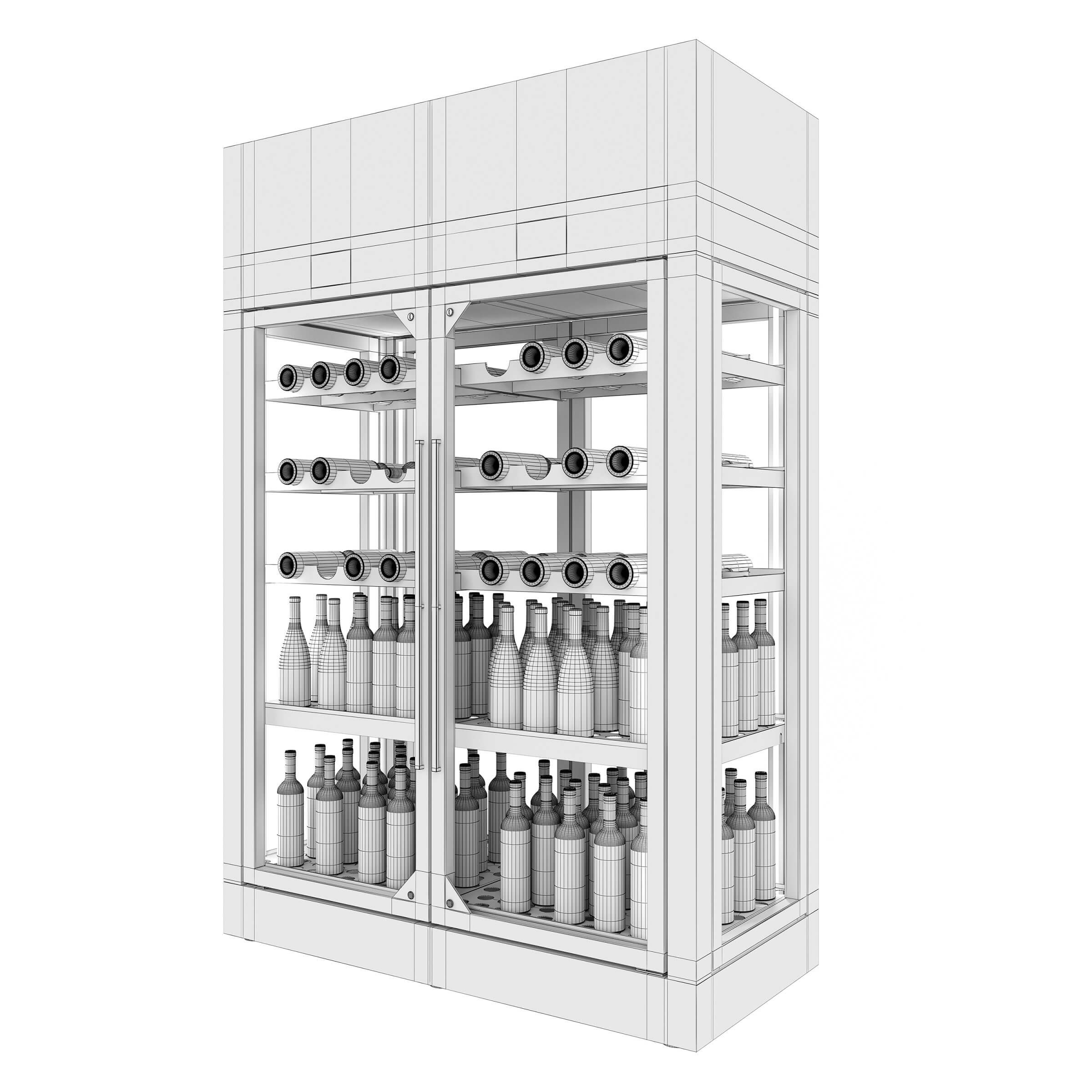 Refrigerated Display Cabinet Wine Library - 3D Model by maker3d