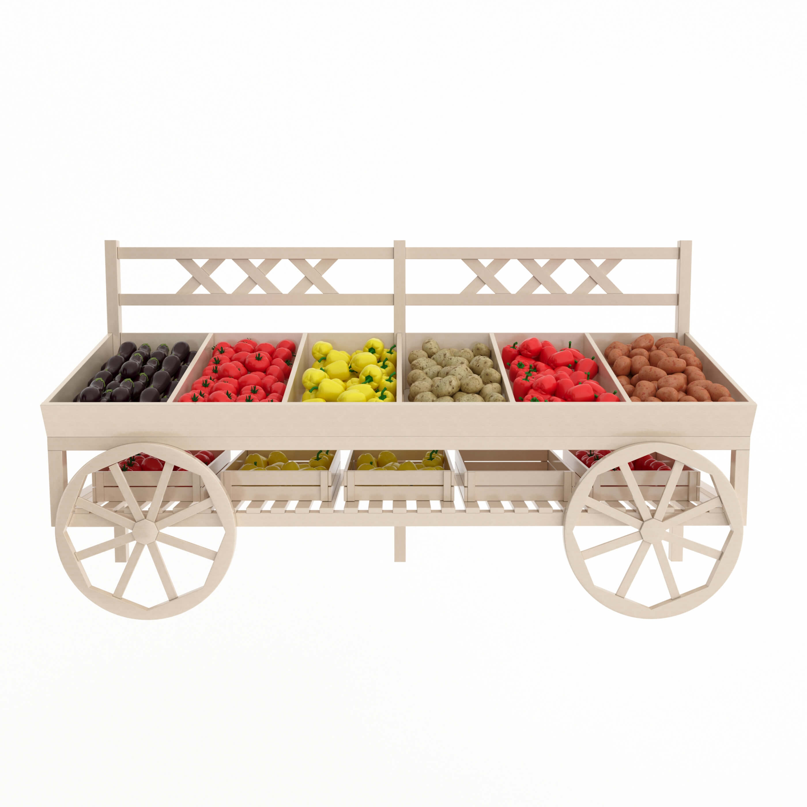 Supermarket Cart for Vegetables - 3D Model by maker3d