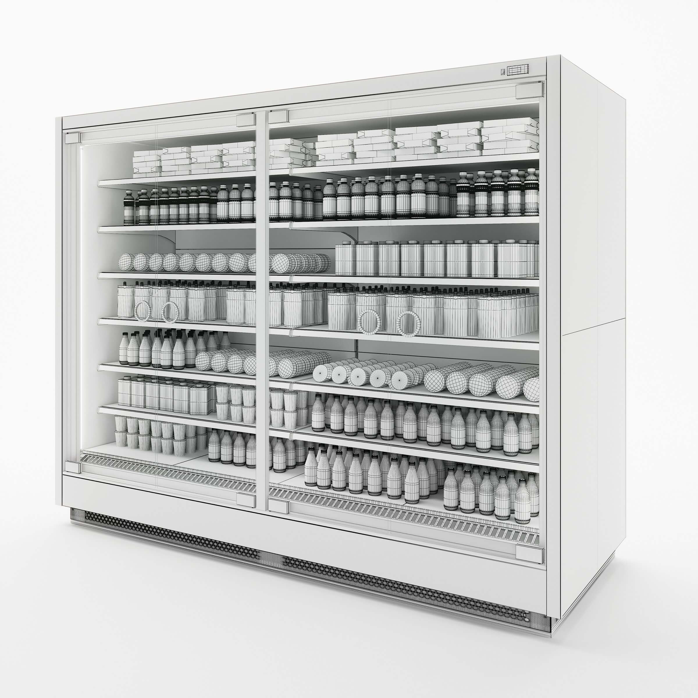 Vertical Glass Door Fridge - 3D Model by maker3d