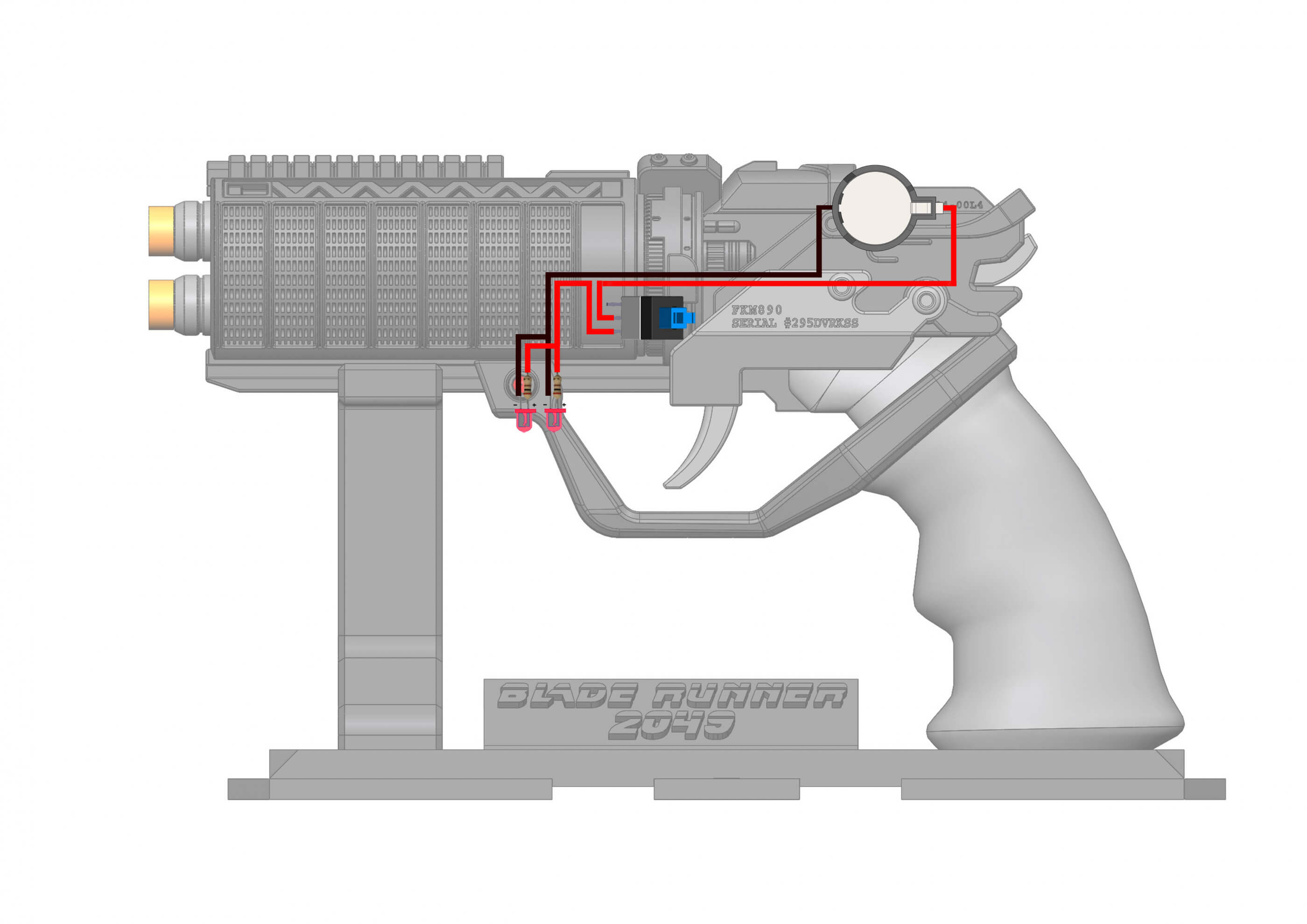 Agent K's Pistol Blade Runner - 3D Model by MakerLab