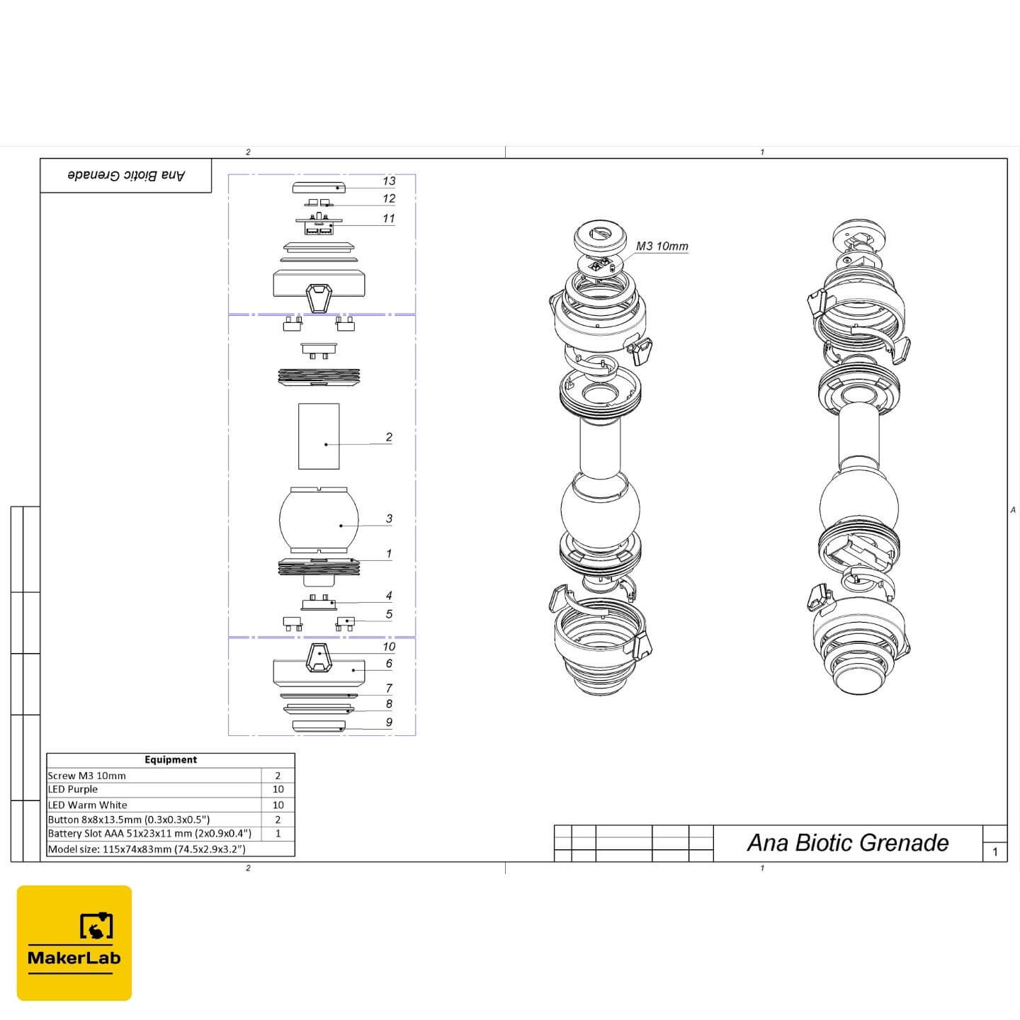 Ana Biotic Grenade - Overwatch - STL OBJ CAD Commercial Use 3D Model by ...