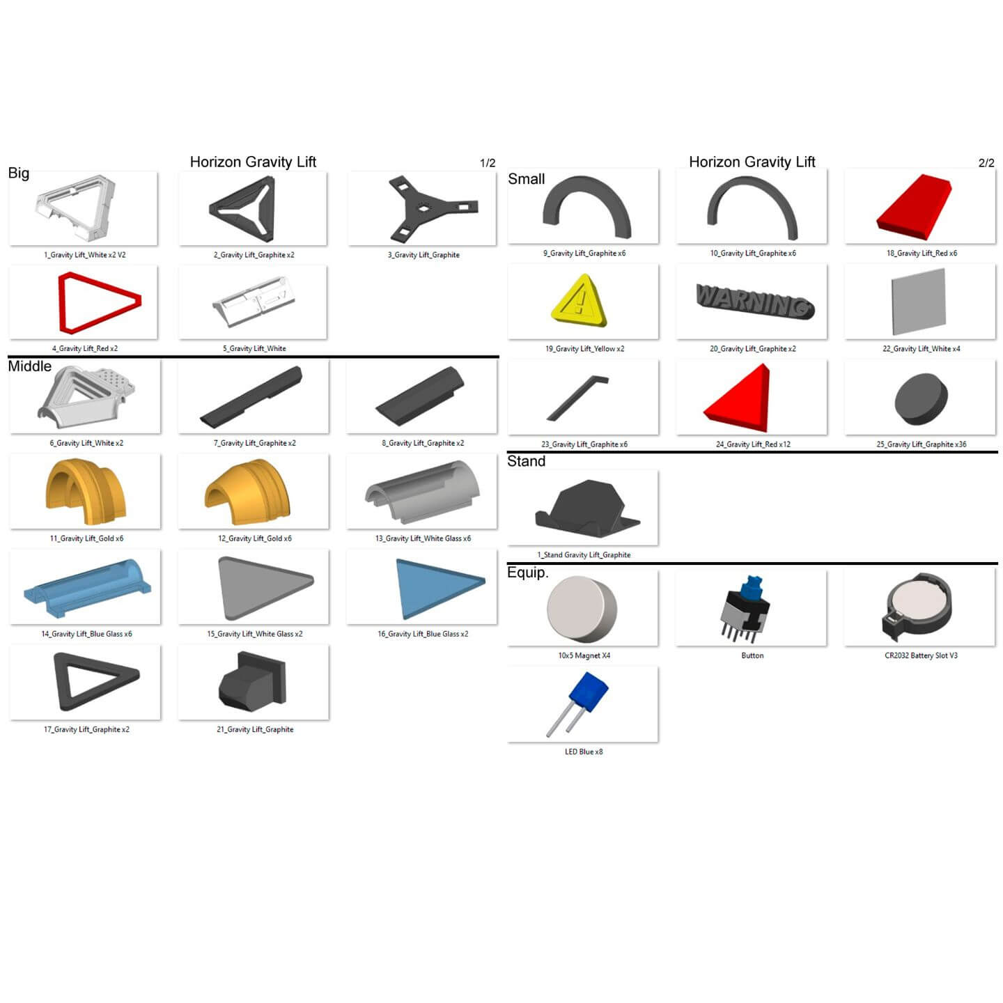 Apex Horizon Gravity Lift - STL OBJ CAD set - Commercial Use 3D Print ...