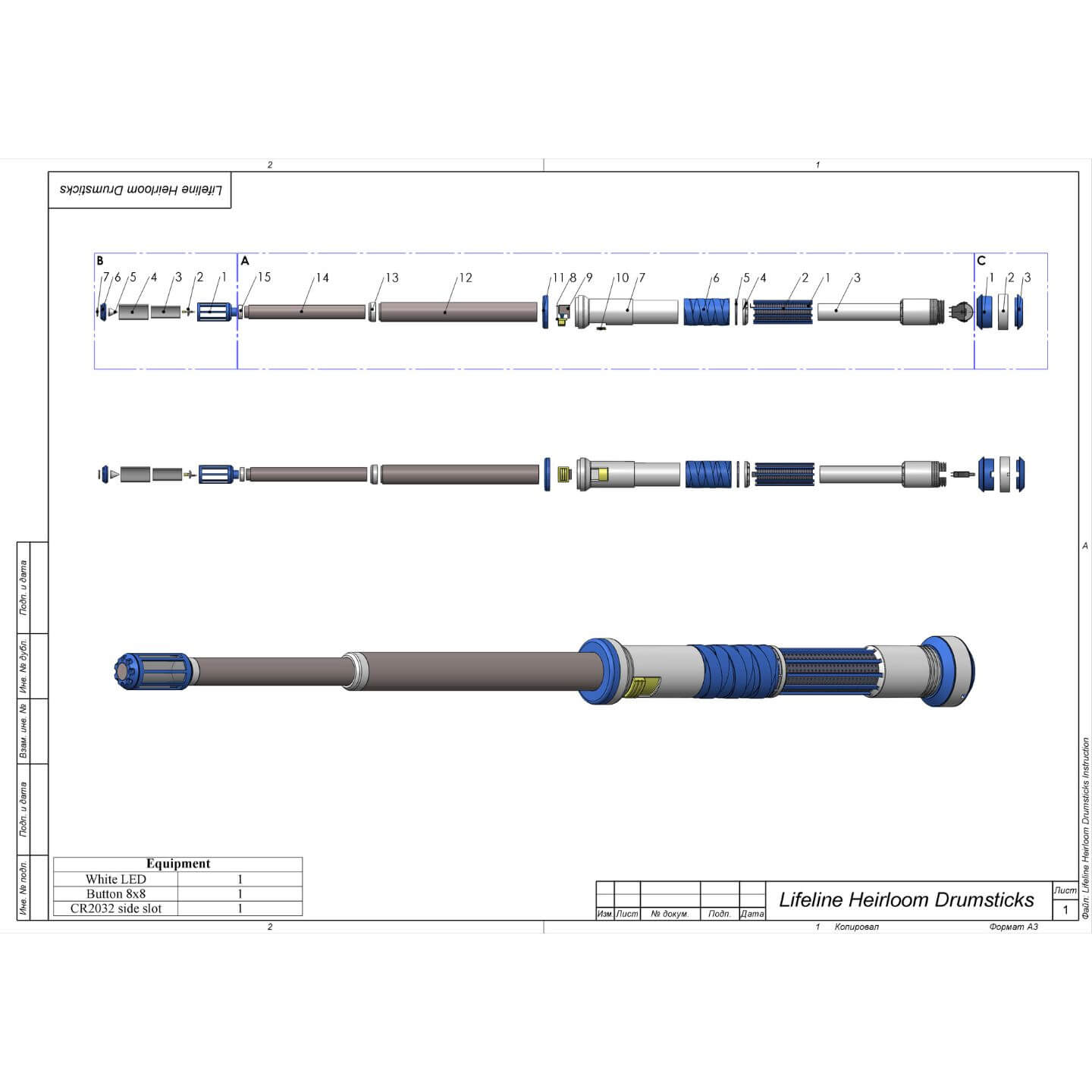 Apex Lifeline Drumsticks - STL OBJ CAD bundle Commercial Use 3D Print ...