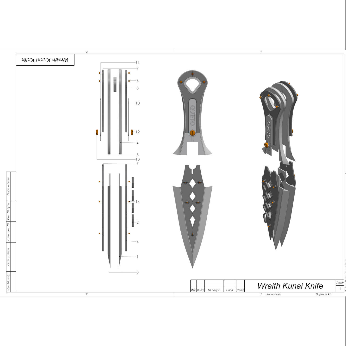 Apex Wraith Kunai Knife - STL OBJ CAD bundle Commercial Use 3D Model by ...