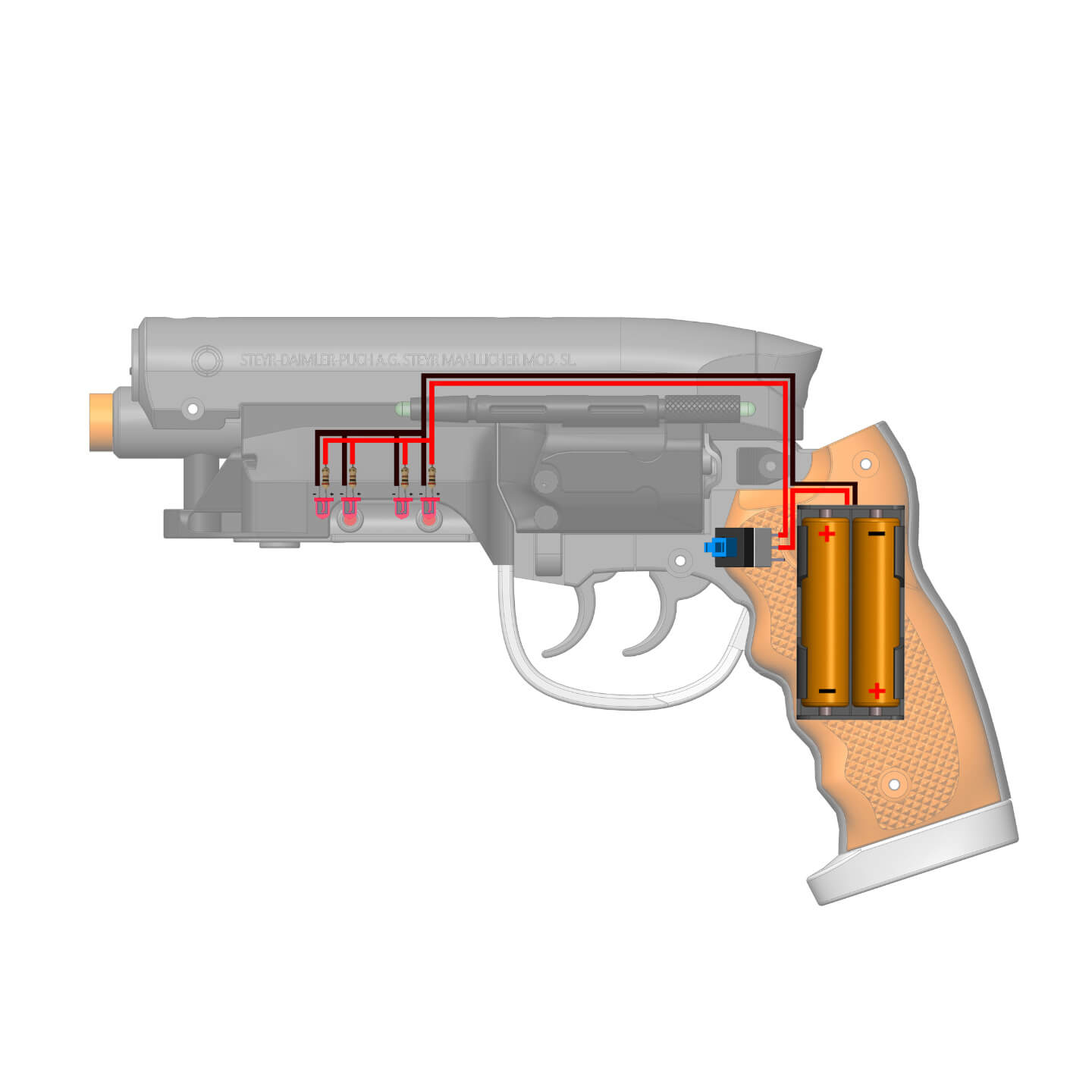 Blade Runner Pistols 2 Printable Model by MakerLab