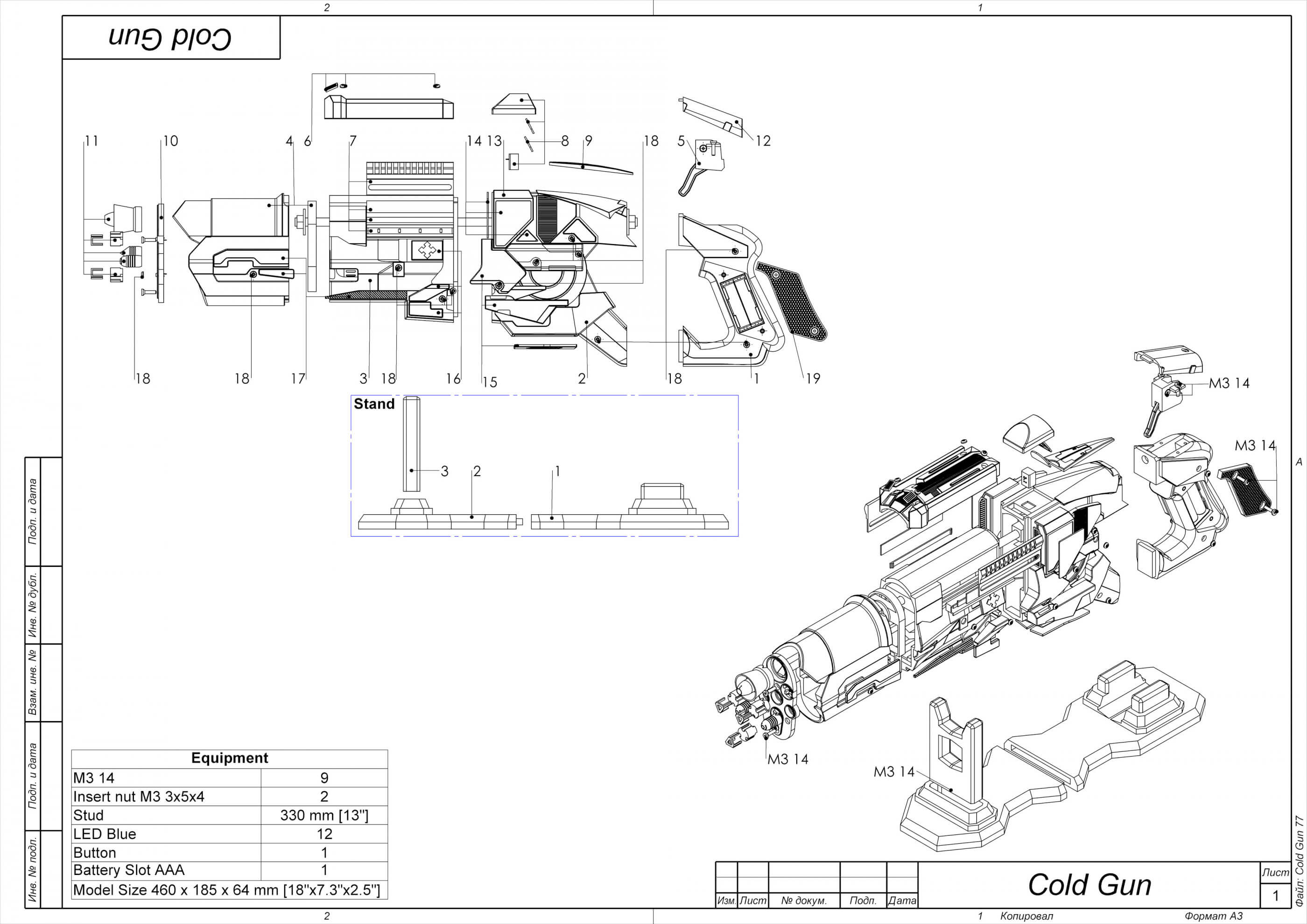 Cold Gun Legends of Tomorrow - 3D Model by MakerLab