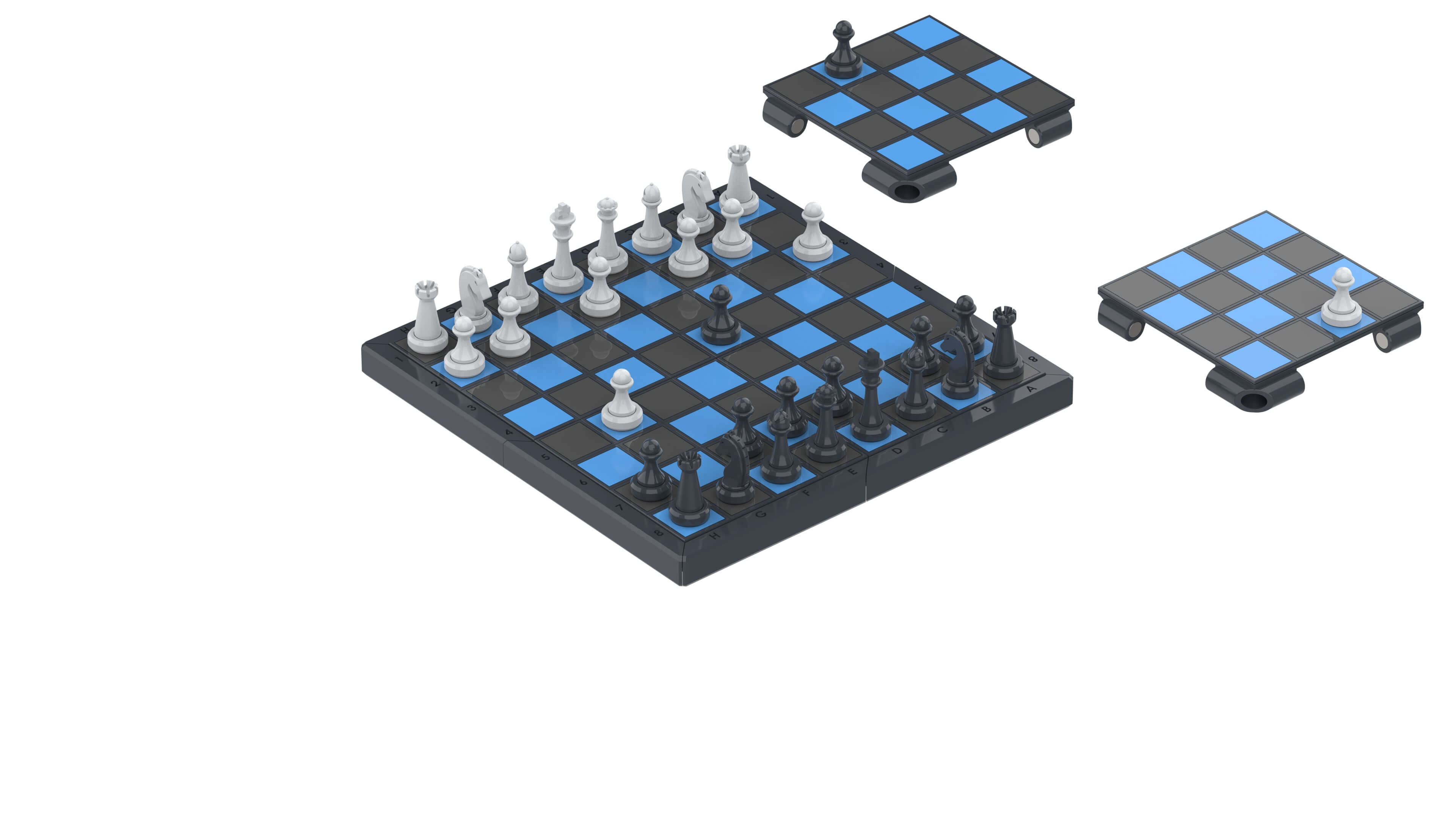 Cube Chess Board - Printable 3D Model - Stl Files - Type 1 by MakerLab