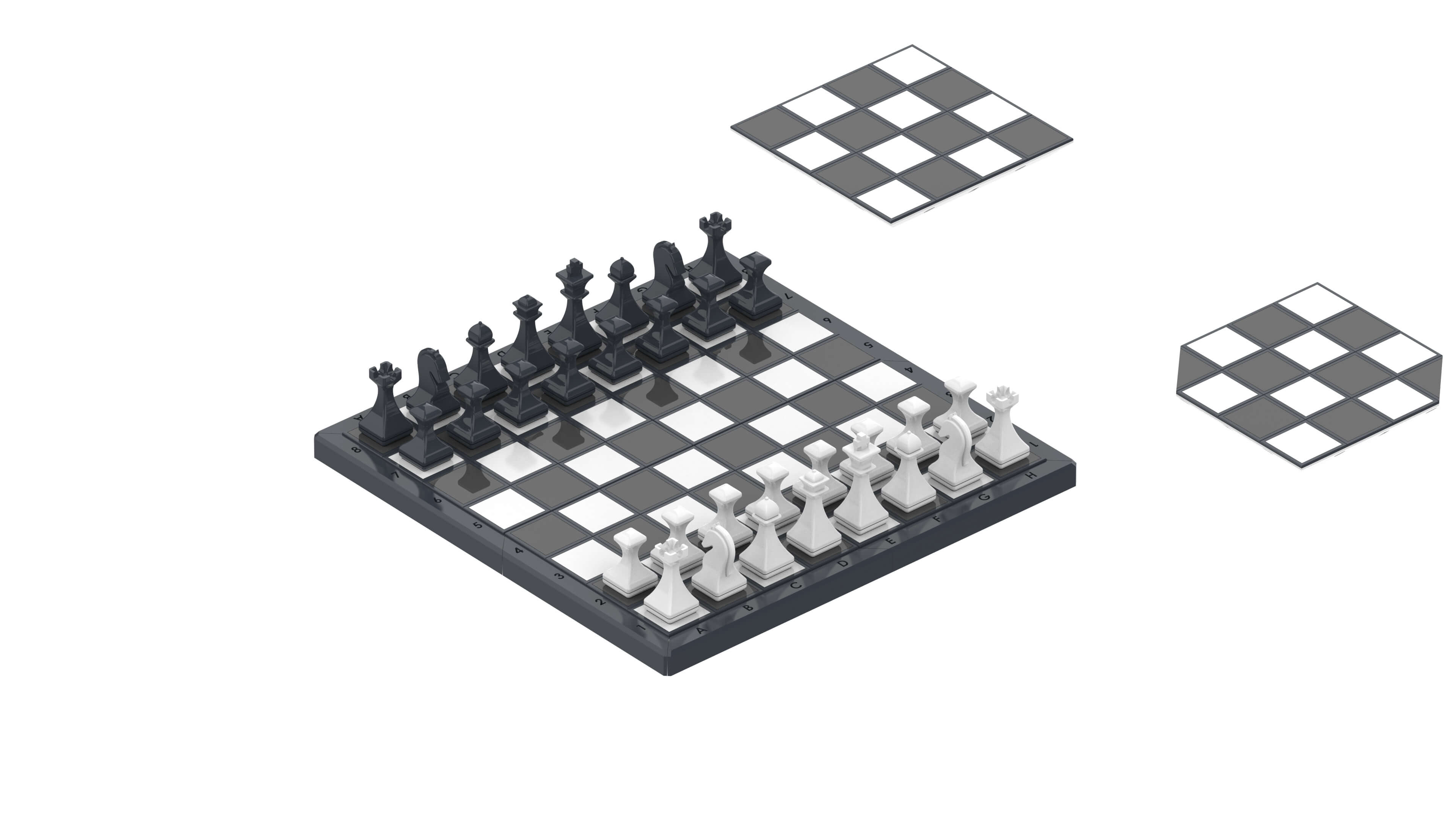 Cube Chess Board - Printable 3D Model - STL Files - Type 2 by MakerLab