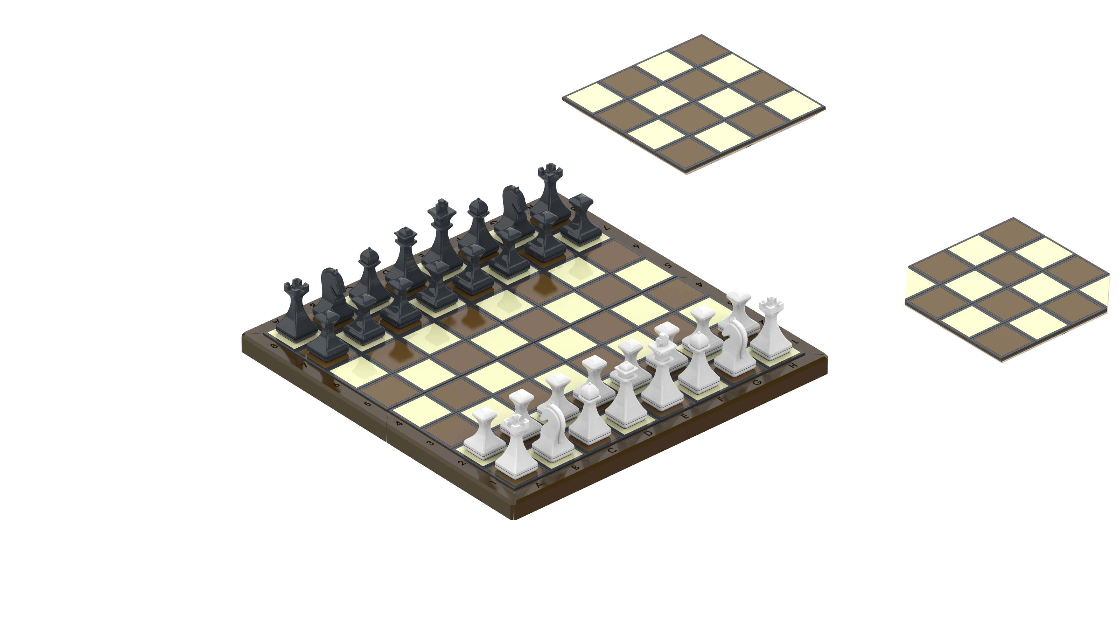 Cube Chess Board - Printable 3D Model - STL Files - Type 2 by MakerLab