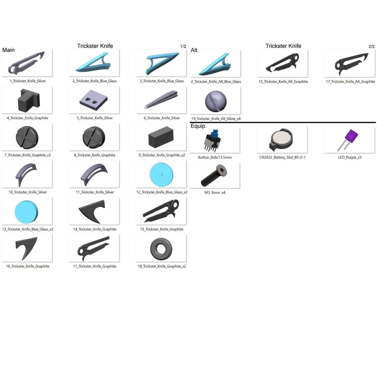 Dead by Daylight Trickster Knife - STL files - Personal Use 3D Print ...