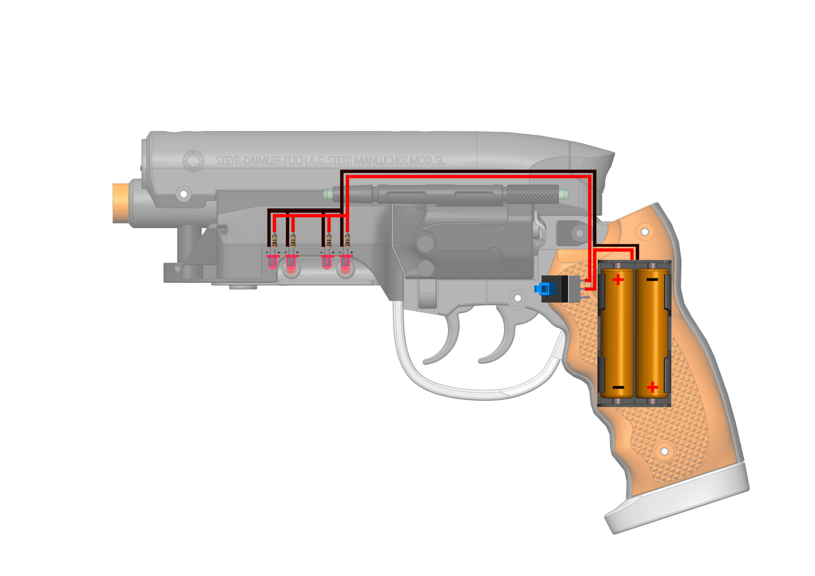 Deckard's Pistol Bladerunner - 3D Model by MakerLab