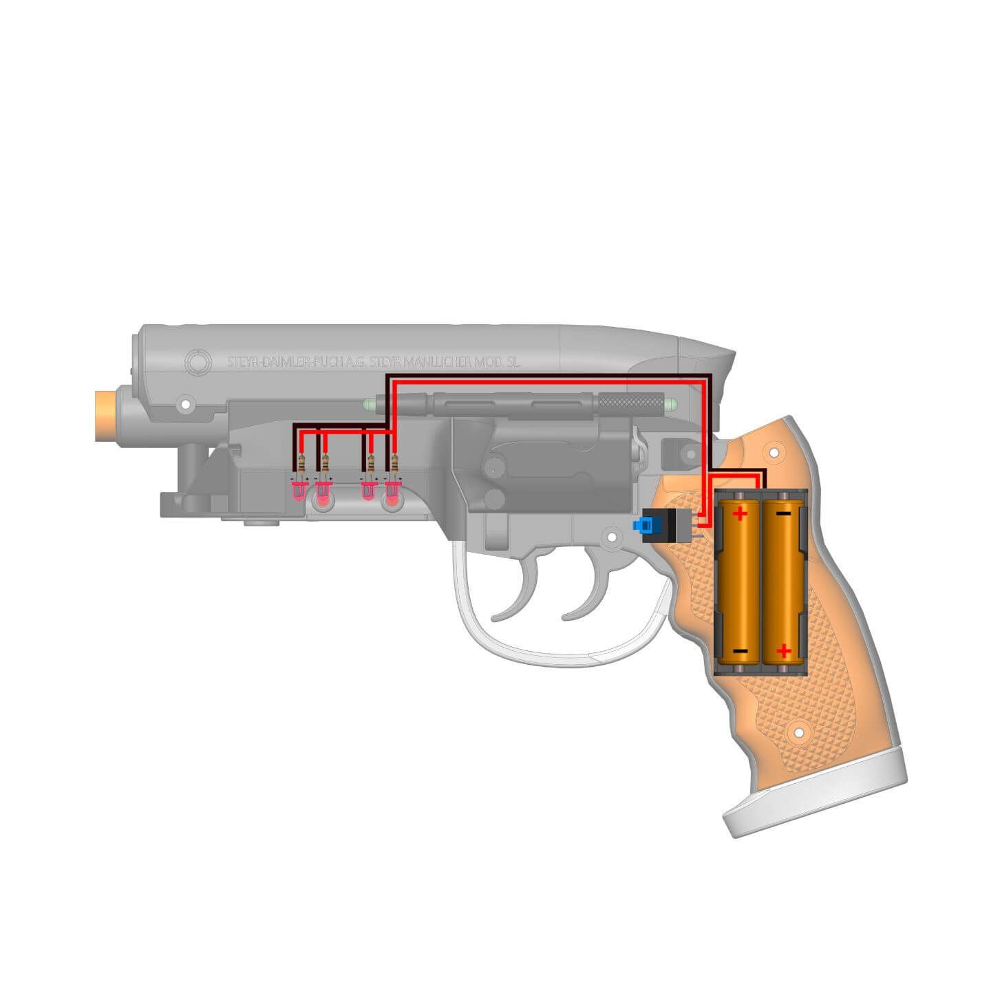 Deckard's Pistol BladeRunner - STL OBJ CAD Bundle Commercial 3D Print ...