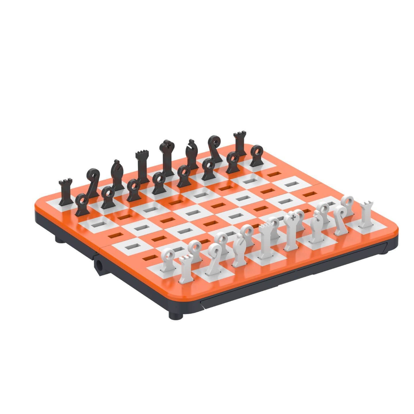 Easy Print Simple Portable Chess Board - Printable 3D Model by MakerLab