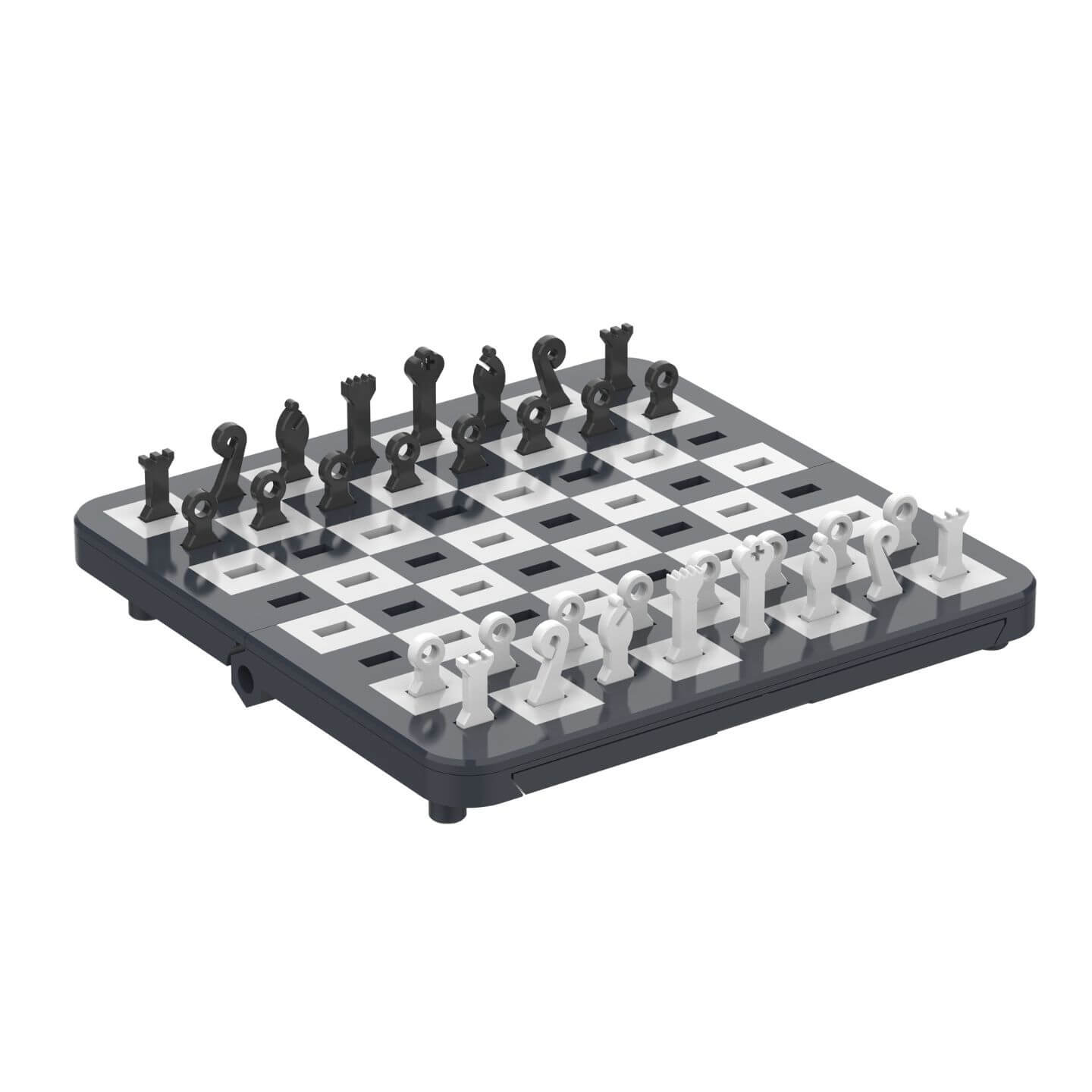Easy Print Simple Portable Chess Board - Printable 3D Model by MakerLab