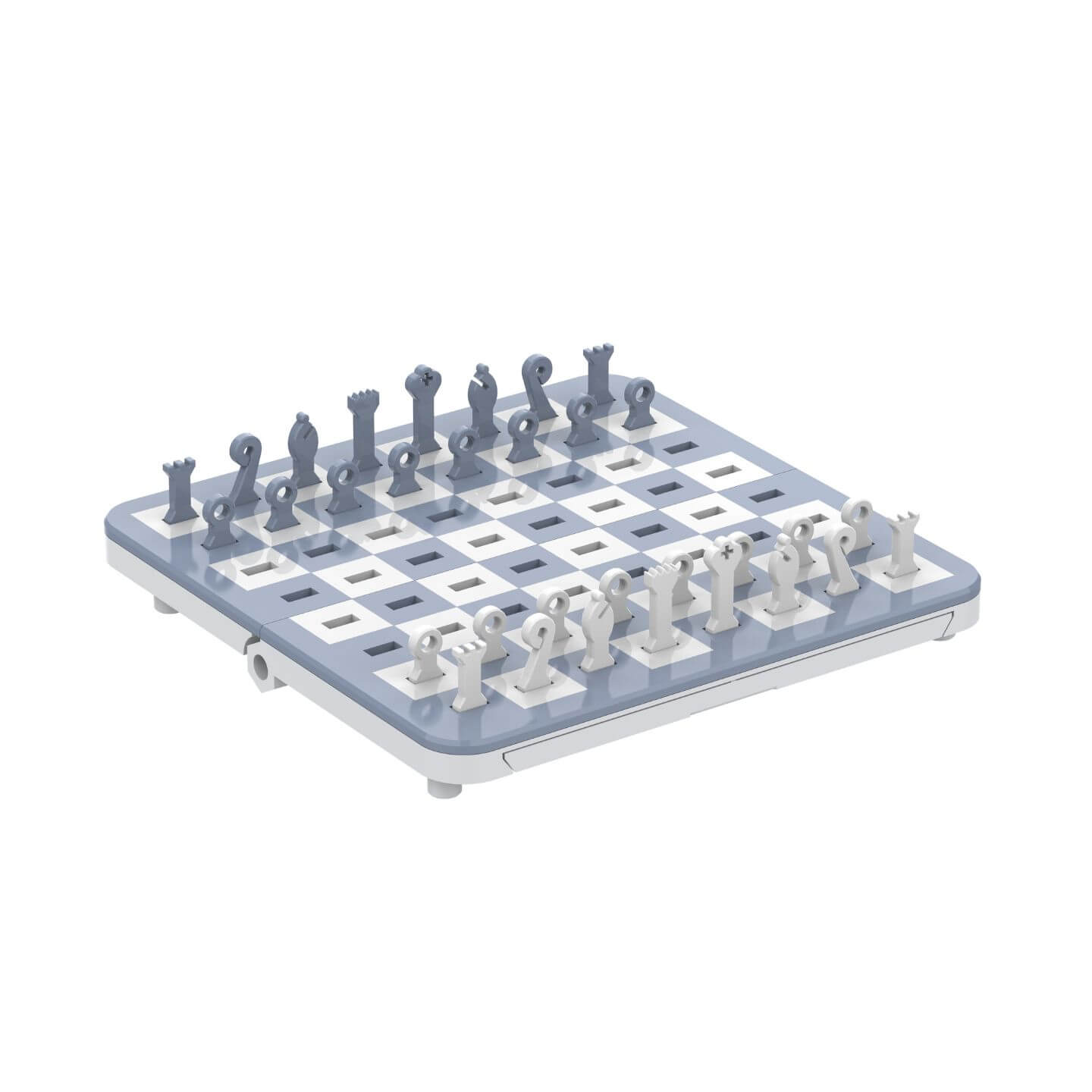 Easy Print Simple Portable Chess Board - Printable 3D Model by MakerLab