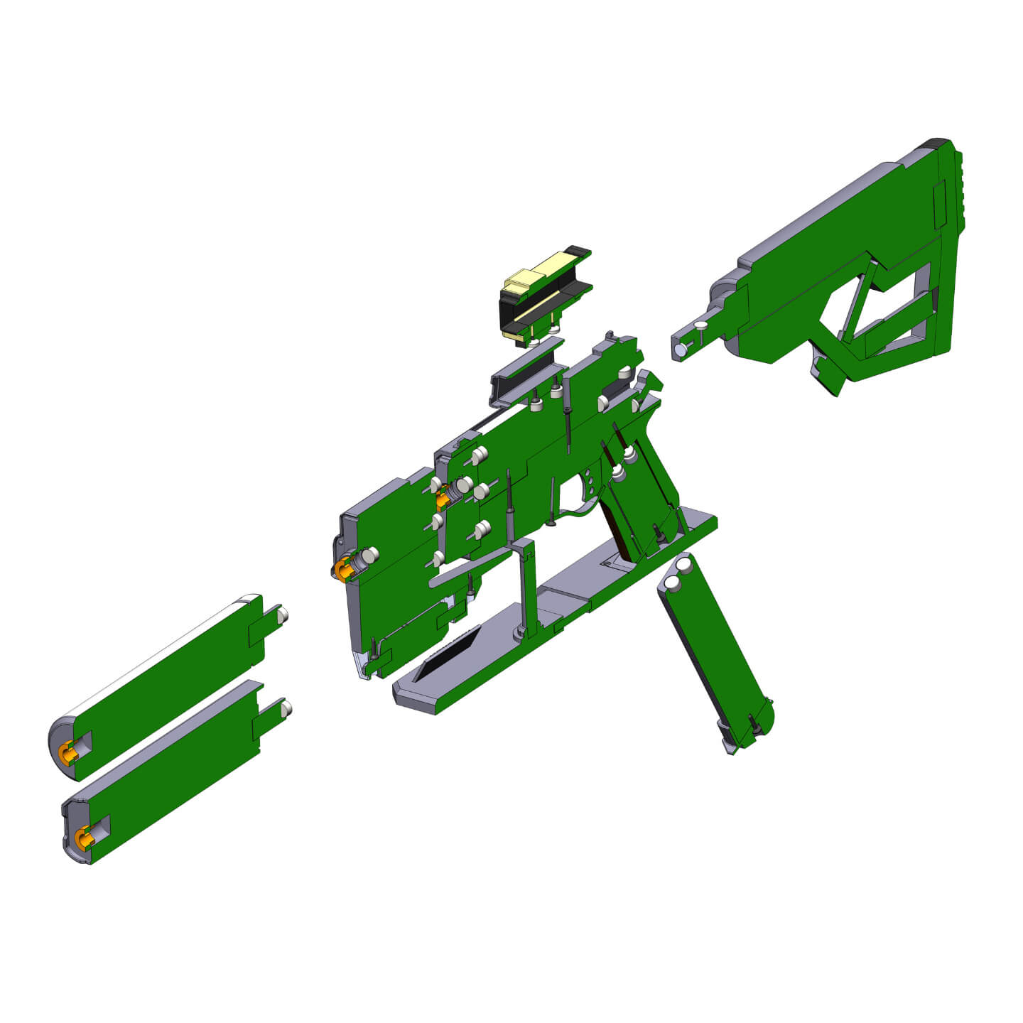 Fallout 10mm Pistol - STL OBJ CAD Bundle - Commercial Use 3D Model by ...