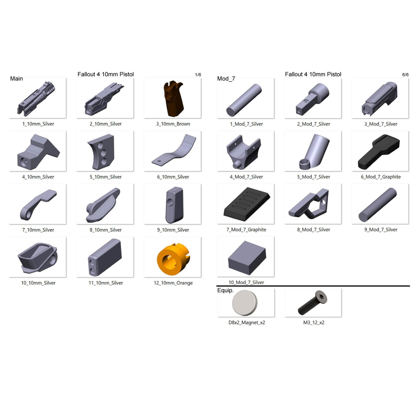 Fallout 10mm Pistol - 3D Model by MakerLab