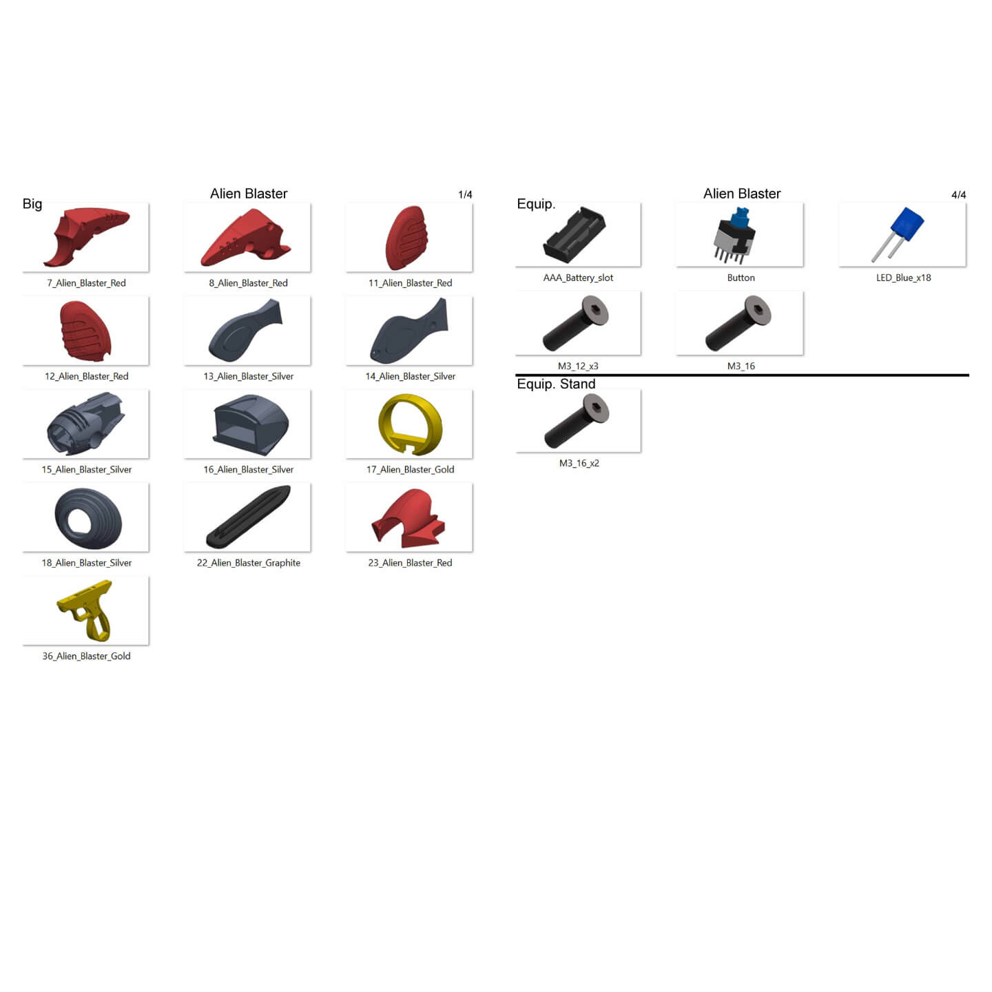 Fallout Alien Blaster - STL OBJ CAD Bundle - Commercial Use 3D Model by ...