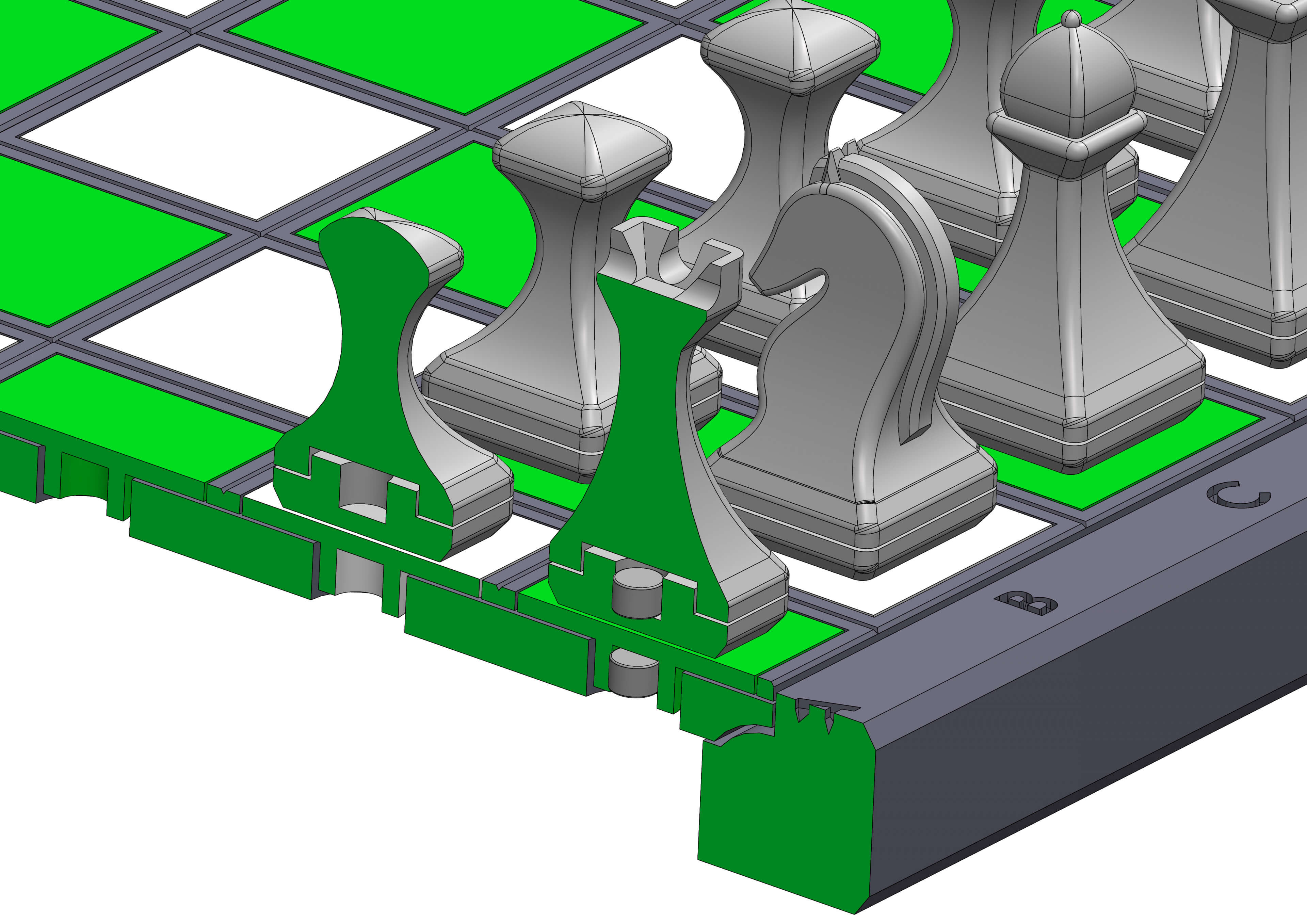 Cube Chess Board - Printable 3d model - STL files - Type 1