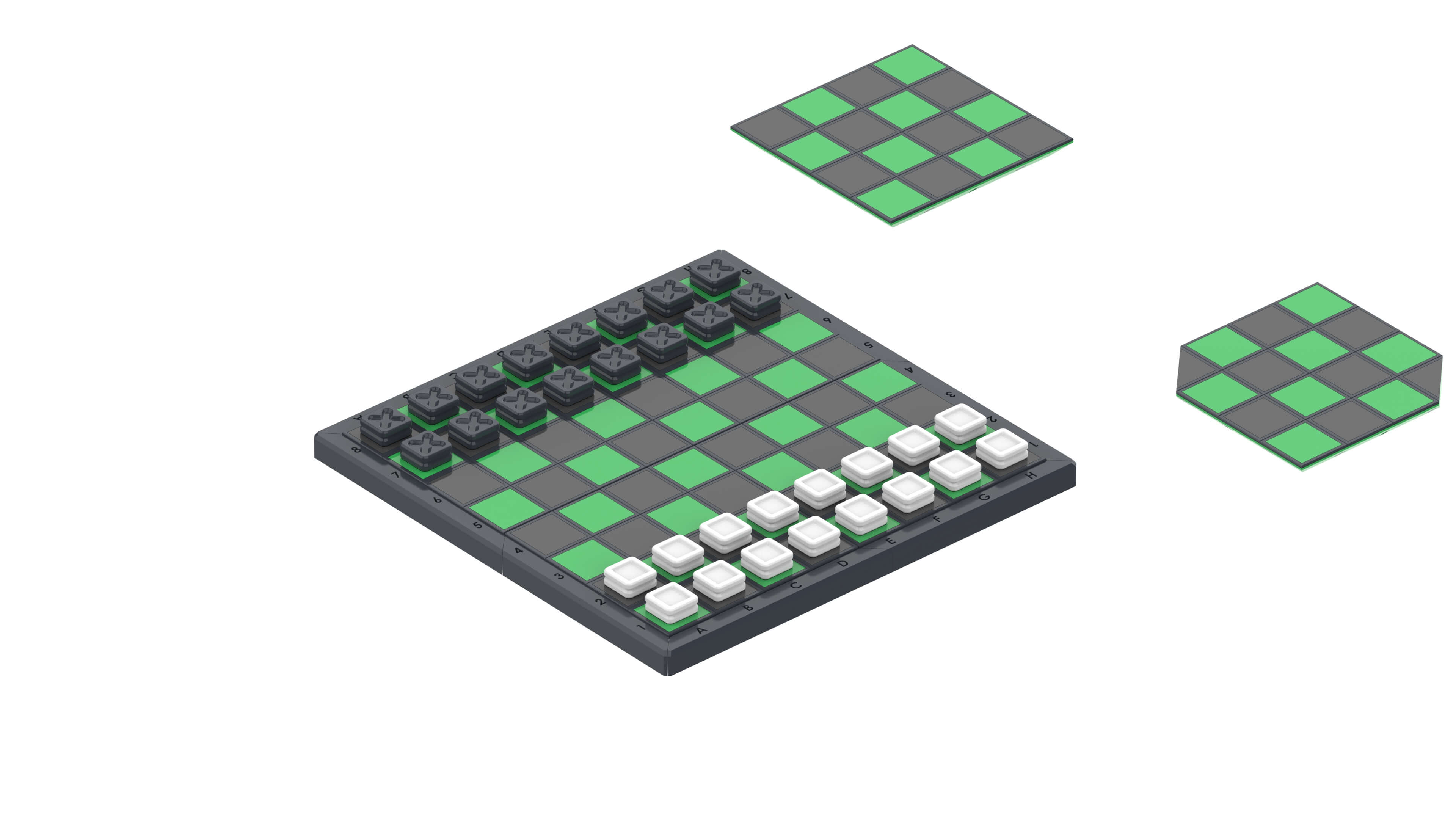 Cube Chess Board - Printable 3d model - STL files - Type 2
